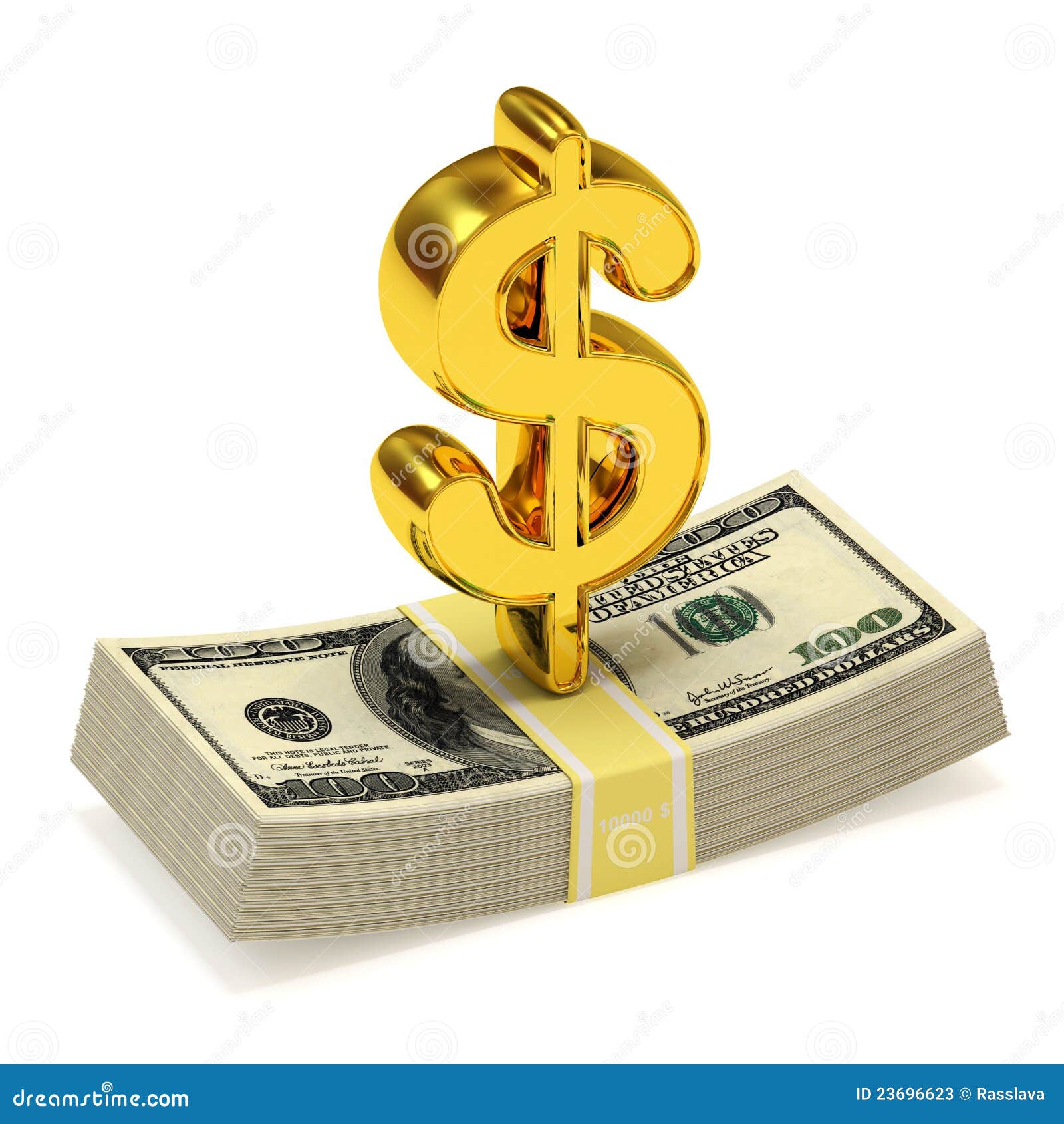 Signe Du Dollar Et Paquet D'argent Illustration Stock - Illustration du ...