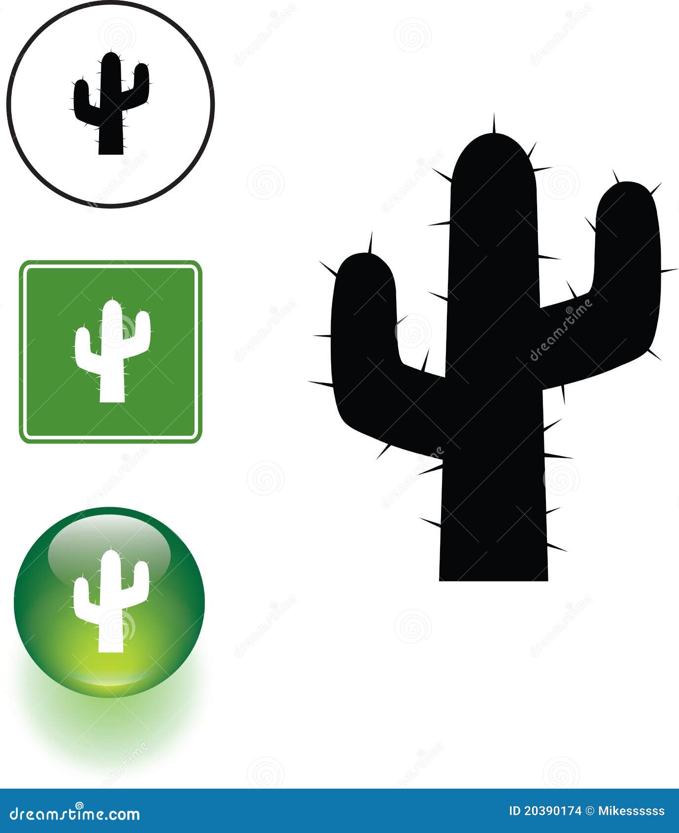 Signe Et Bouton De Symbole De Cactus Illustration de Vecteur ...