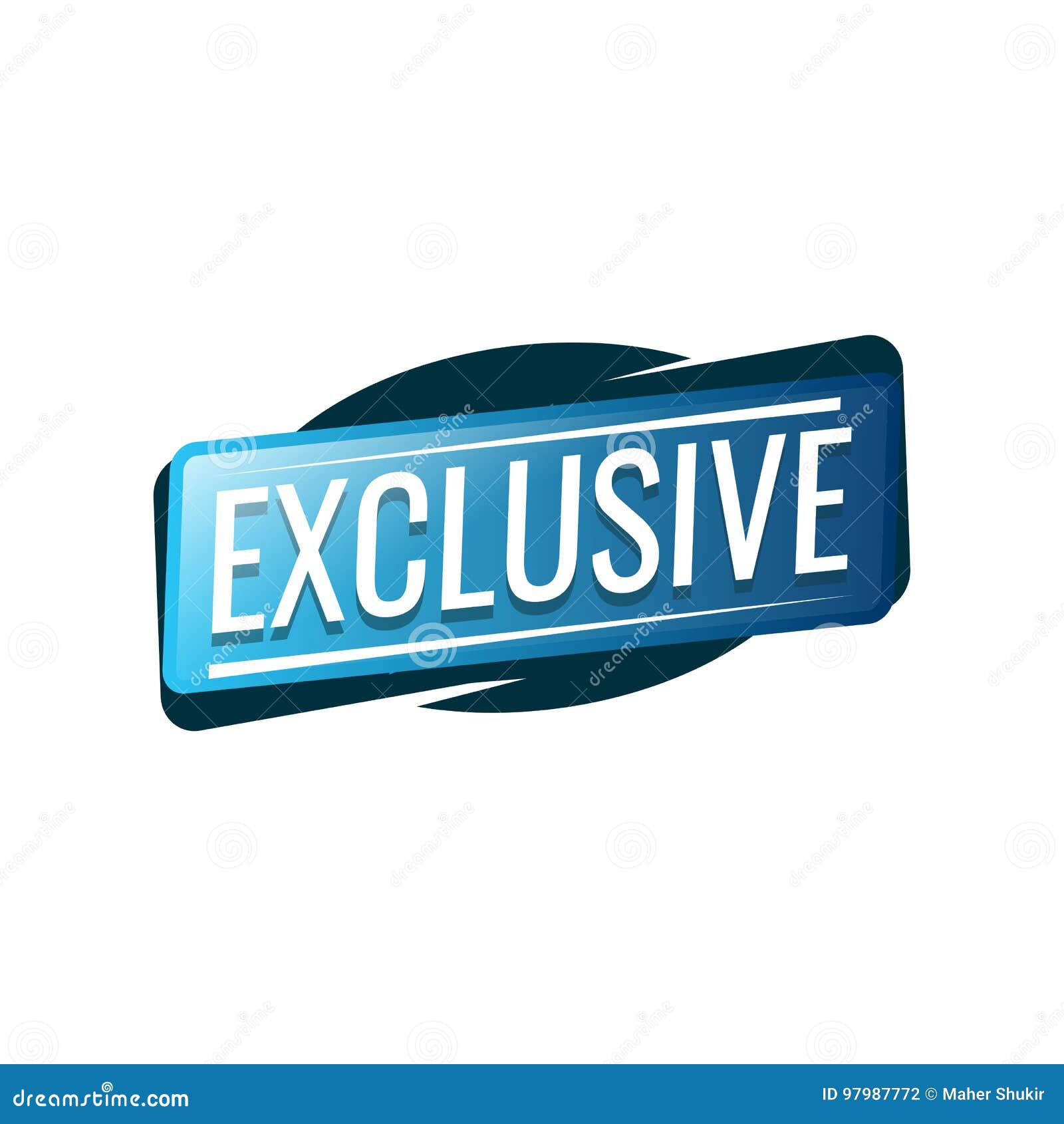 Signe exclusif illustration de vecteur. Illustration du bleu - 97987772