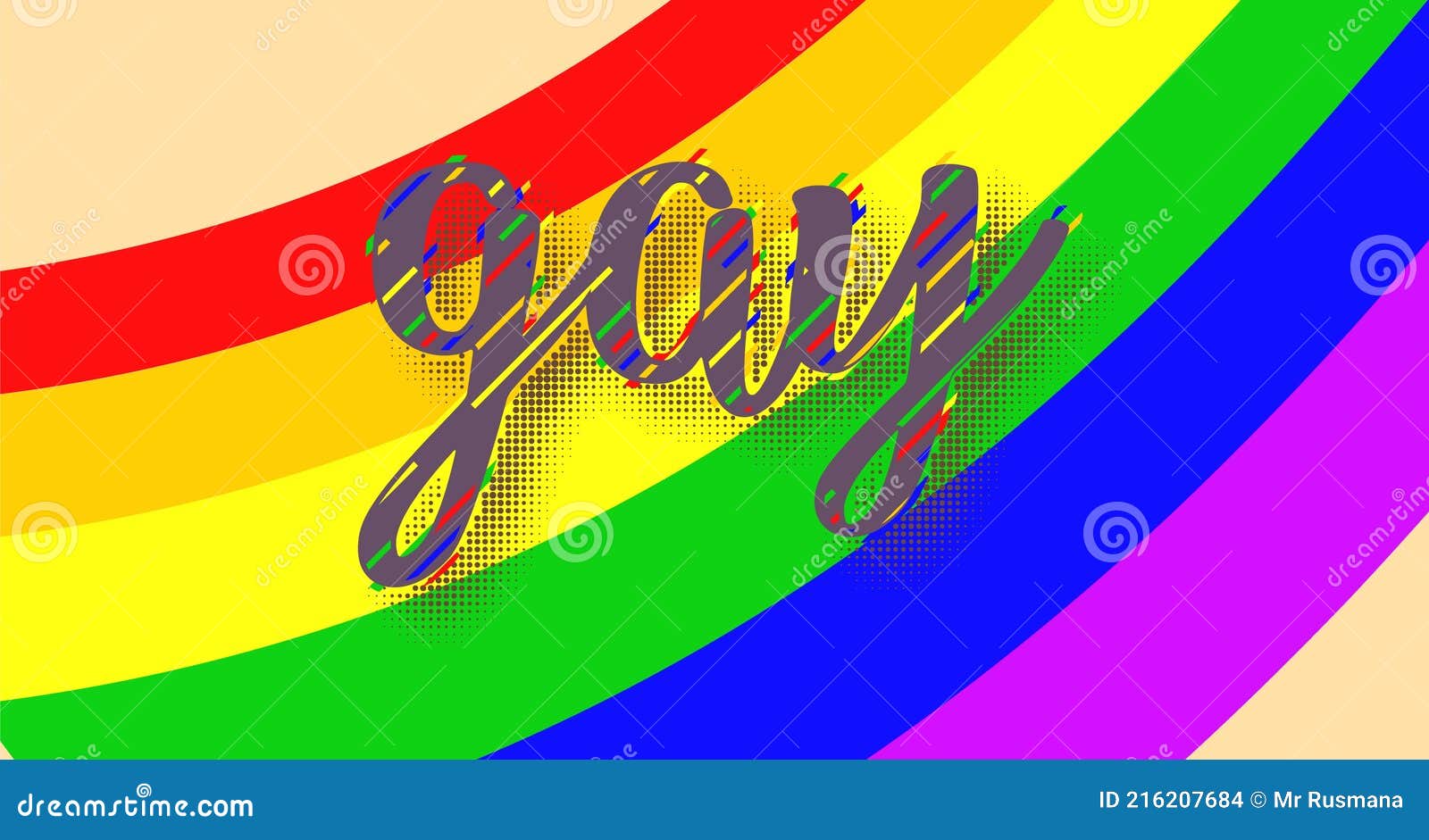 Signe Gai Des Lettres Arc En Ciel Illustration De Vecteur