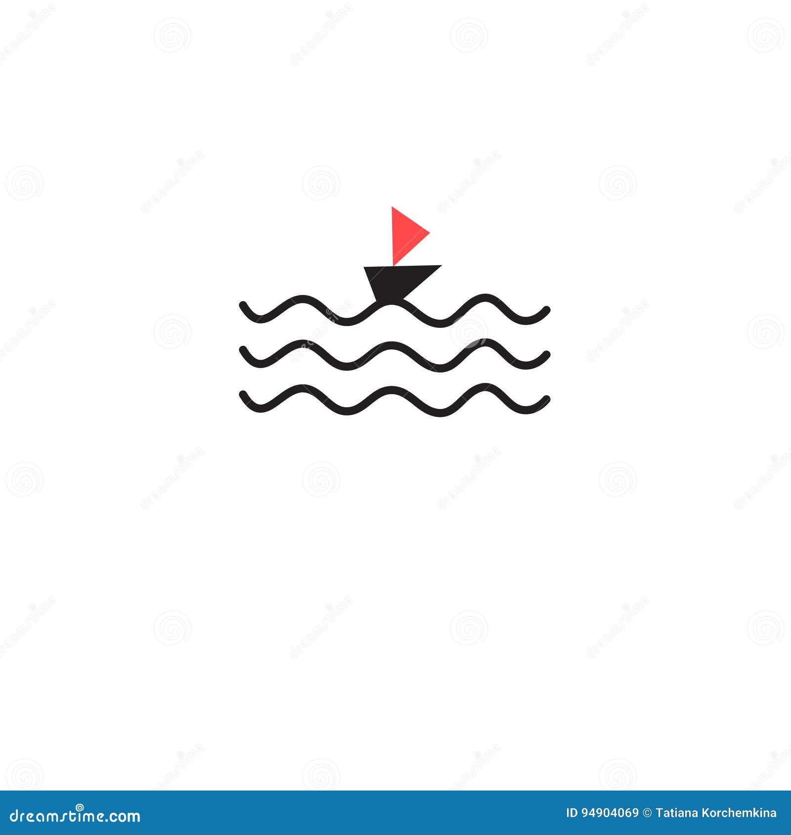 Signe Graphique D'une Vague Et D'un Bateau Illustration de Vecteur ...