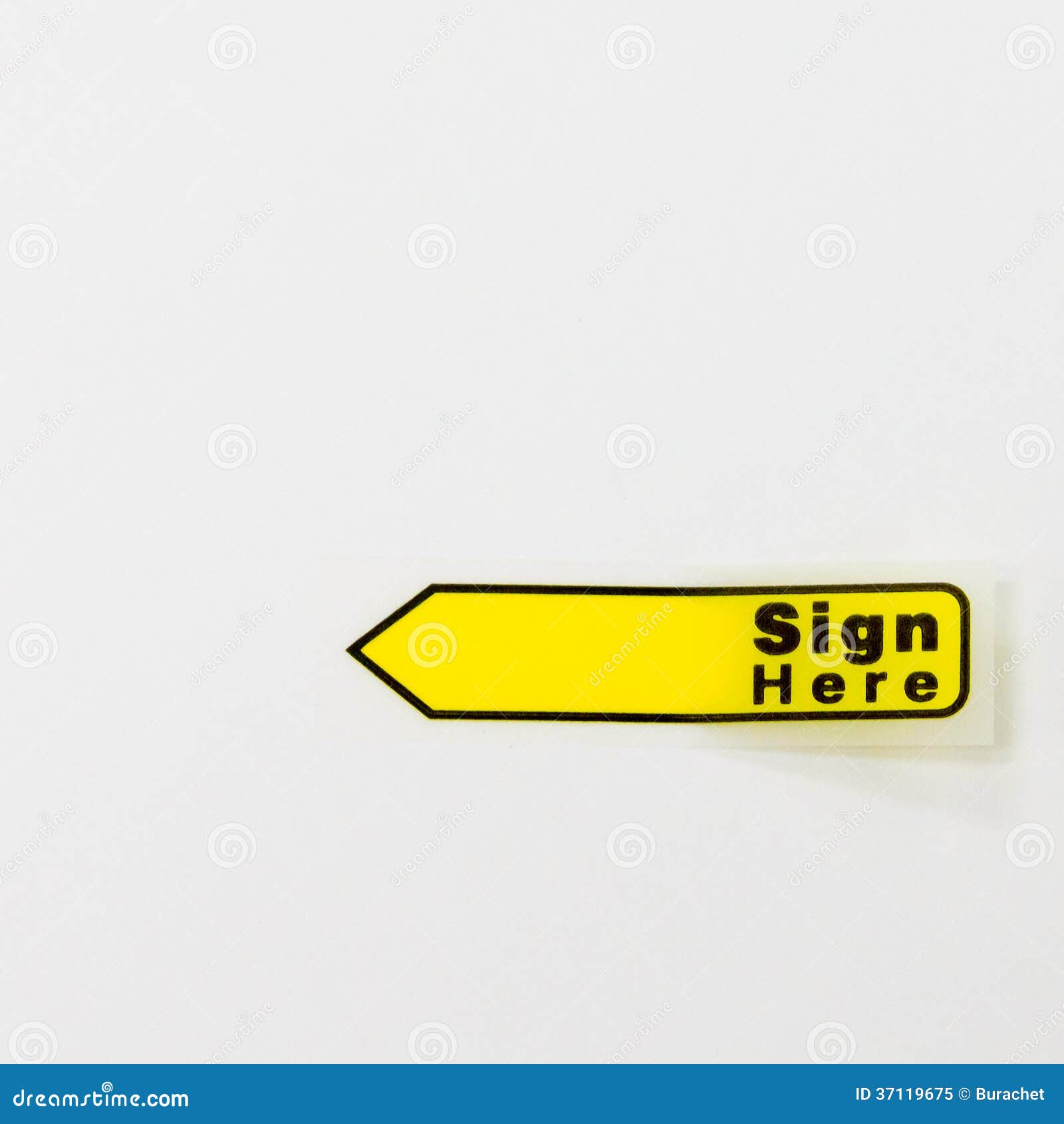 Signe ici image stock. Image du signe, positionnement - 37119675