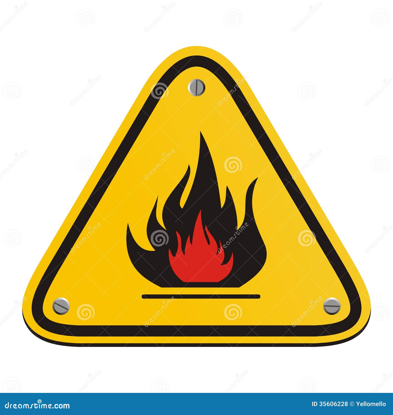 Signe Inflammable De Jaune De Triangle Illustration Stock ...