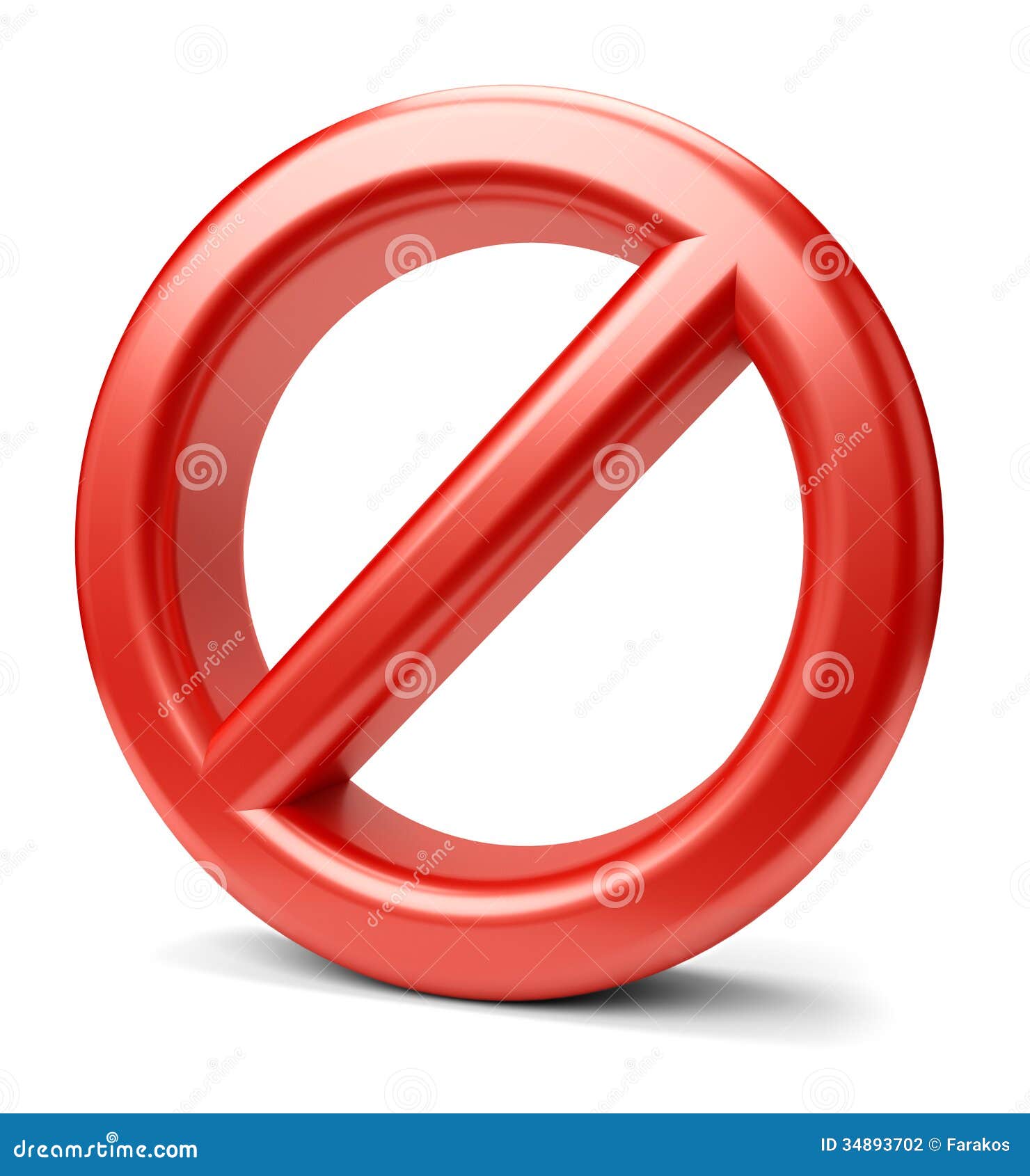Signe interdit par 3d illustration stock. Illustration du rond - 34893702