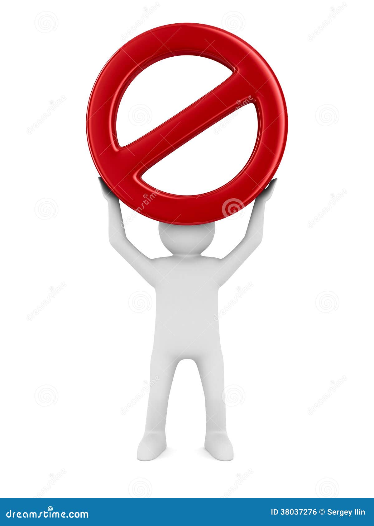 Signe Interdit Sur Le Fond Blanc Illustration Stock - Illustration du ...