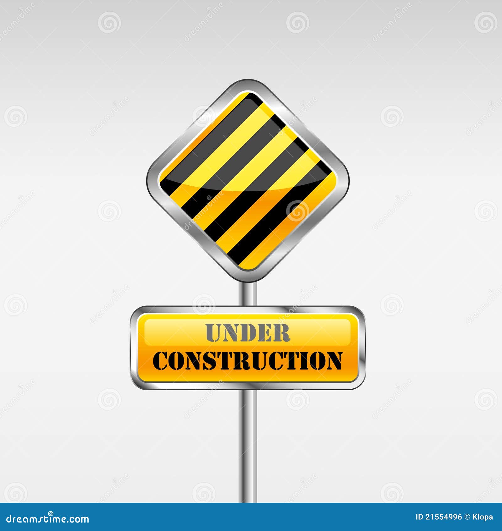 Signe Jaune En Construction Illustration Stock - Illustration du ...