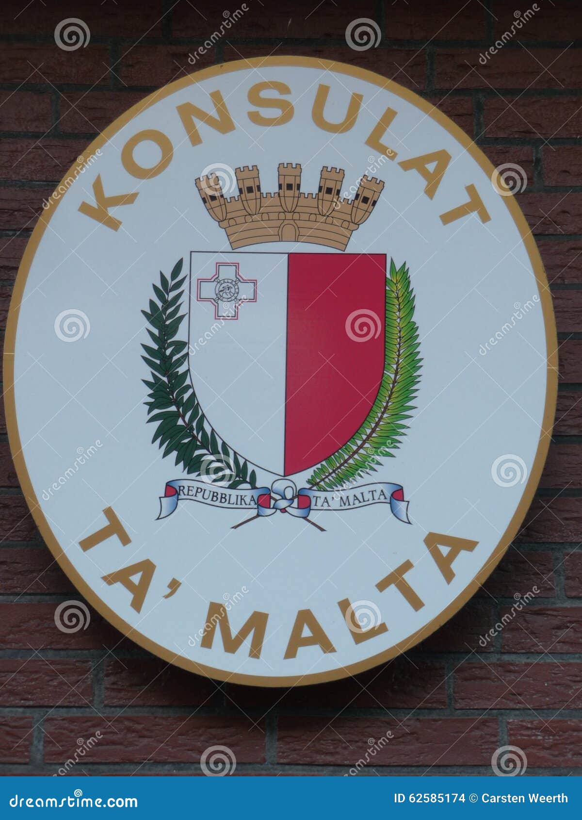 Signe Maltais De Consulat (Malte) Photo stock - Image of graphisme ...