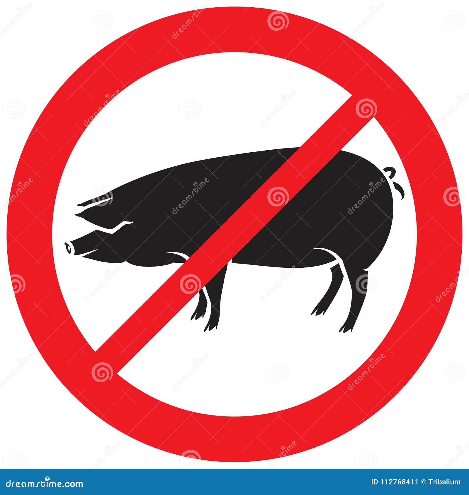Signe non permis de porc illustration de vecteur. Illustration du ...