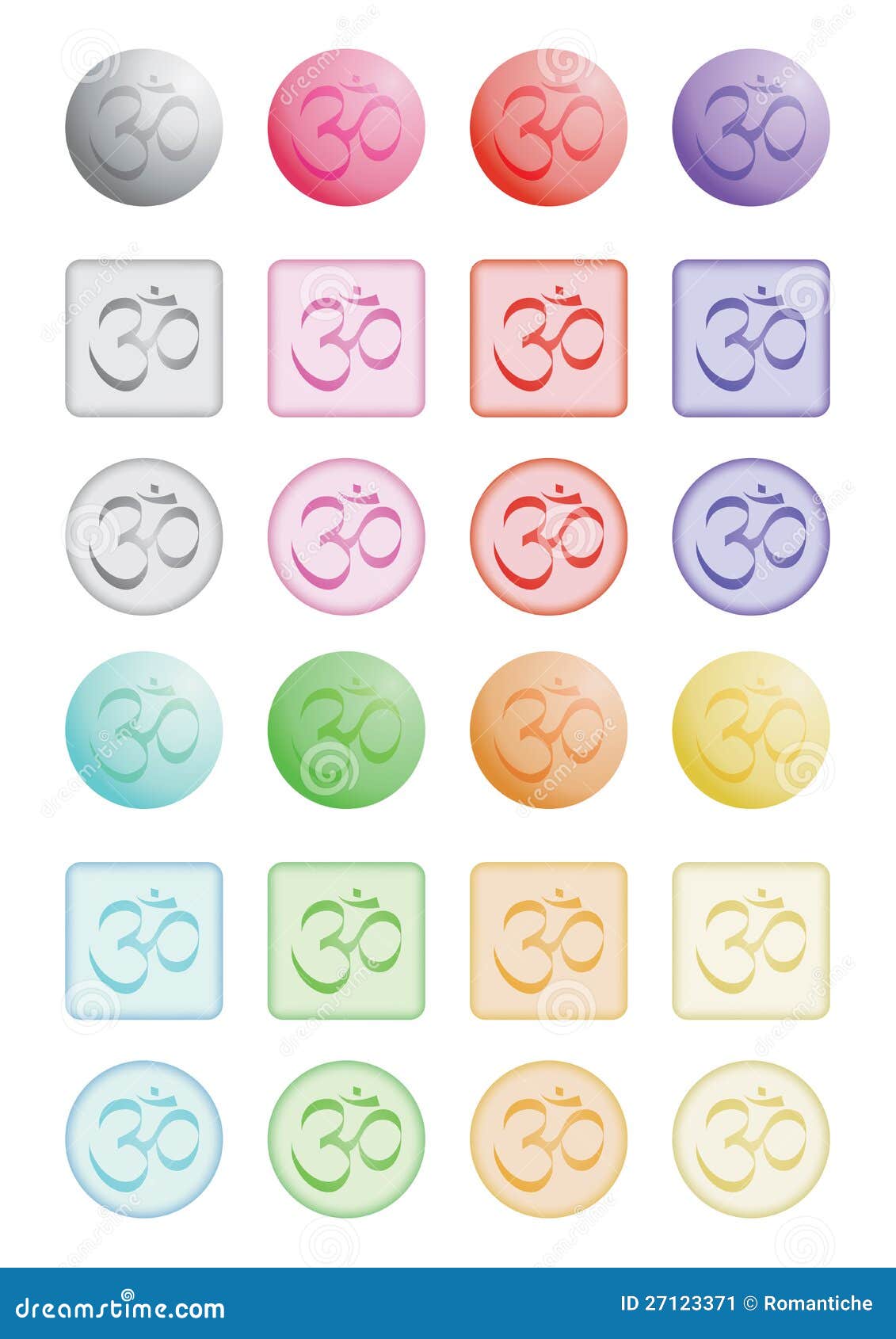Signe OM Sur Des Boutons Poussoirs Illustration de Vecteur ...