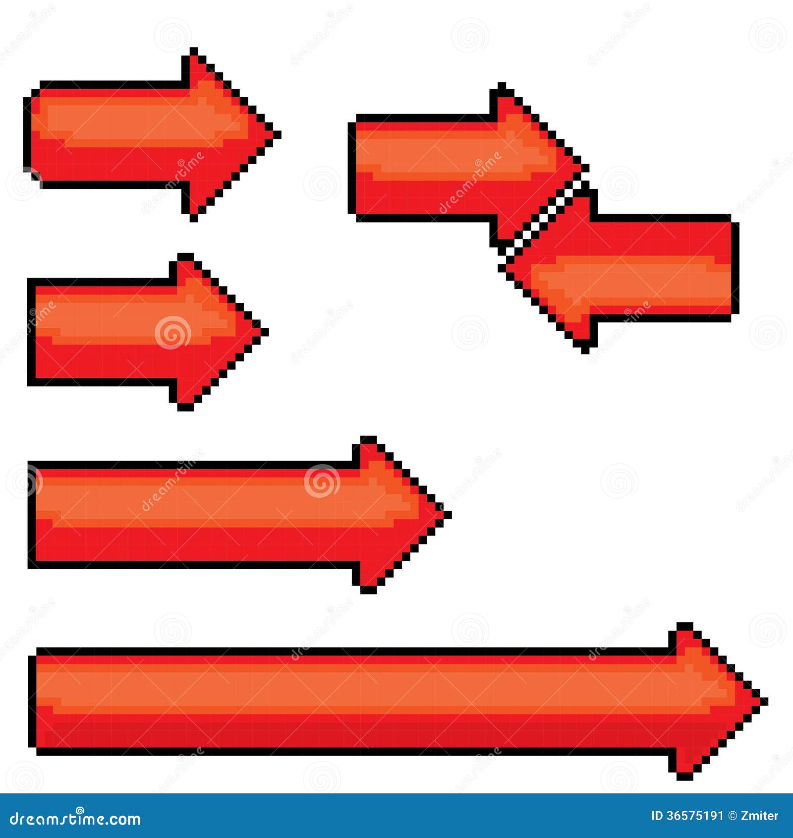 Signe Ou Bouton Rouge De Flèche De Style De Pixel Pour Le Web ...