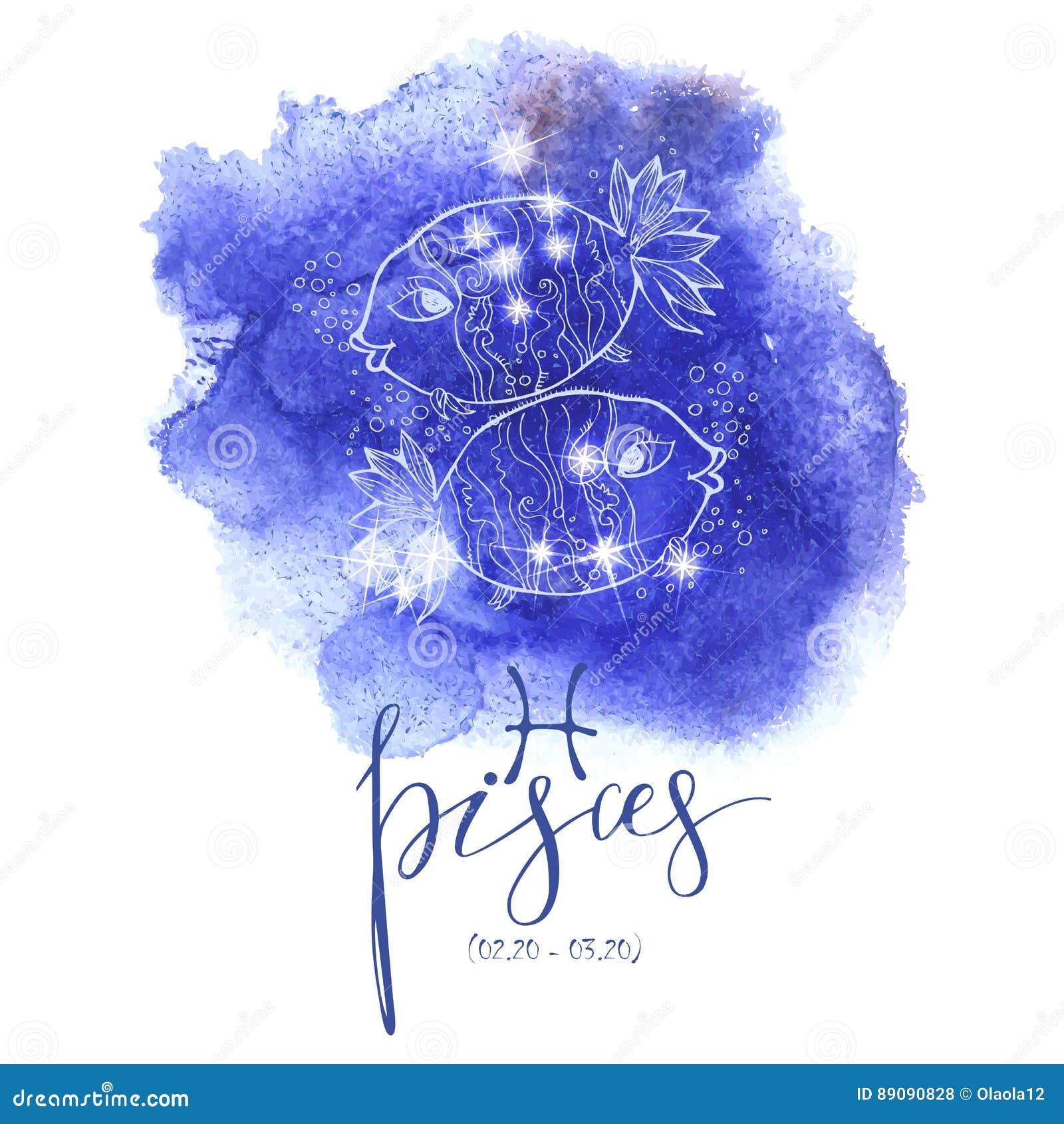 Signe Poissons D'astrologie Illustration de Vecteur - Illustration du ...