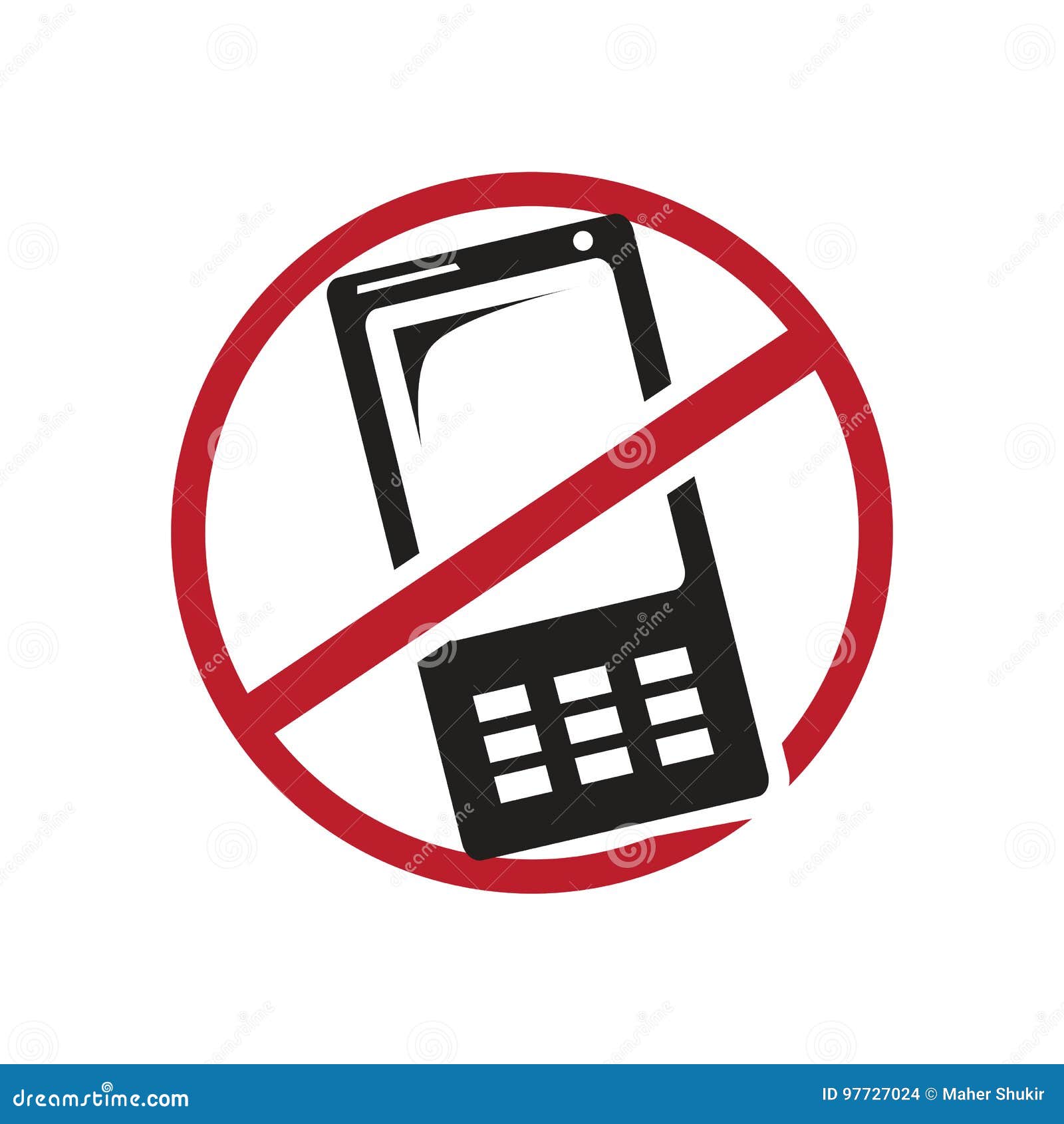 Signe Pour Interdit Utilisant Le Mobile Illustration de Vecteur ...