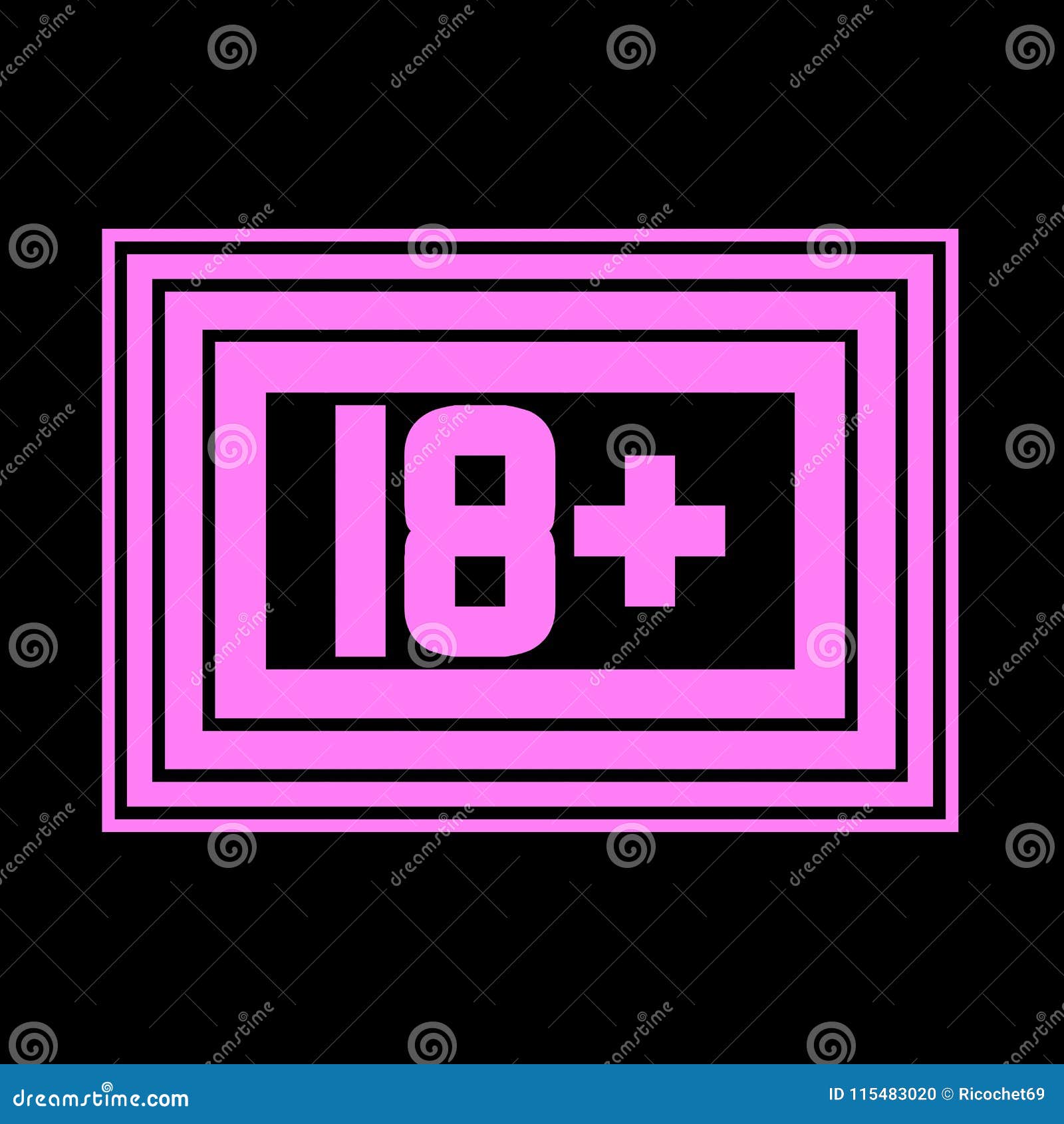 Signe 18 rose plus illustration stock. Illustration du signe - 115483020