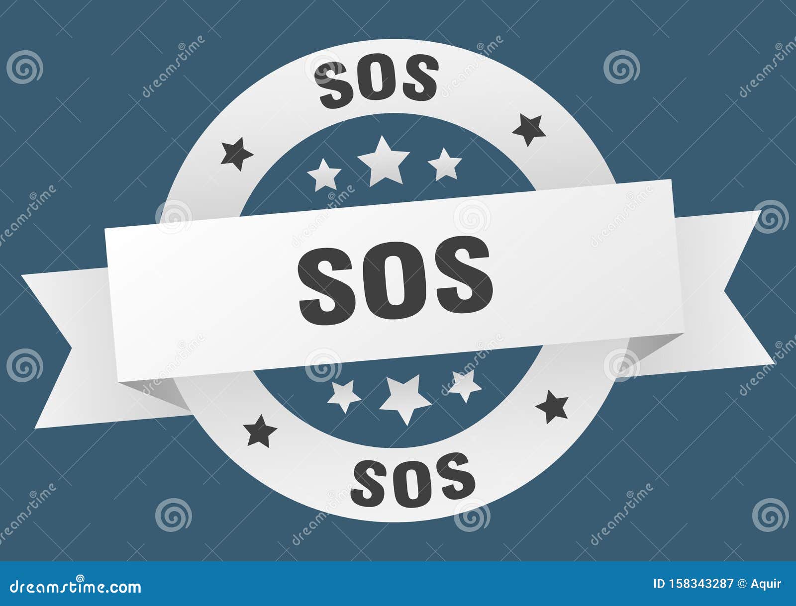 Signe ruban sos illustration de vecteur. Illustration du rouge - 158343287