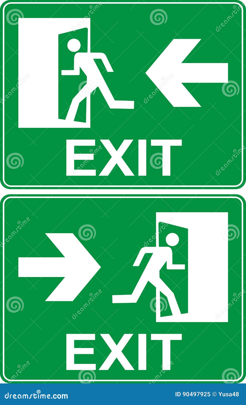 Signe Vert De Sortie De Secours Illustration de Vecteur - Illustration ...