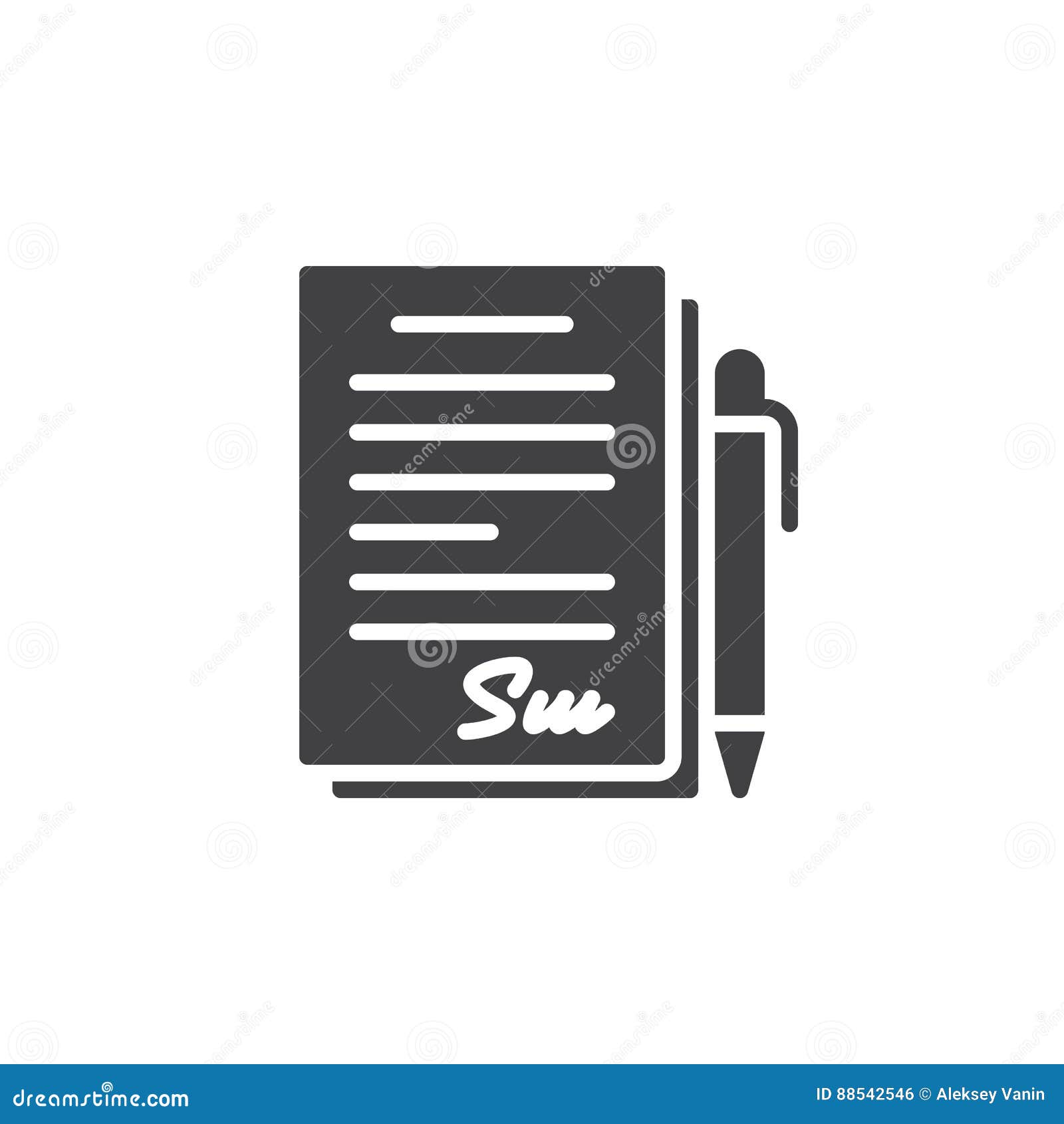 Signed A Contract With Stamp, Envelope, Pen. The Form Of Document ...