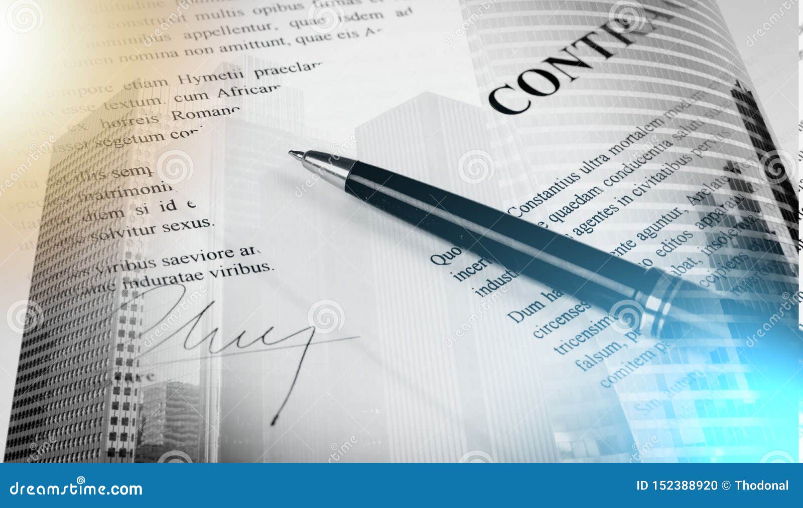Signed Contract; Multiple Exposure Stock Photo - Image of write, signed ...
