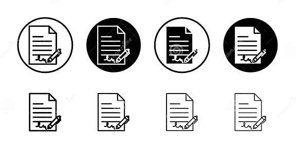 Signed Document Icon Linear Logo Isolated Stock Vector - Illustration ...