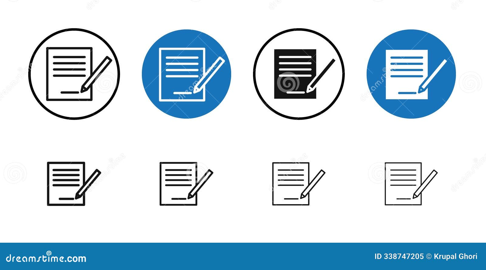 Signed Document Icon Thin Line Art Collection Stock Vector ...