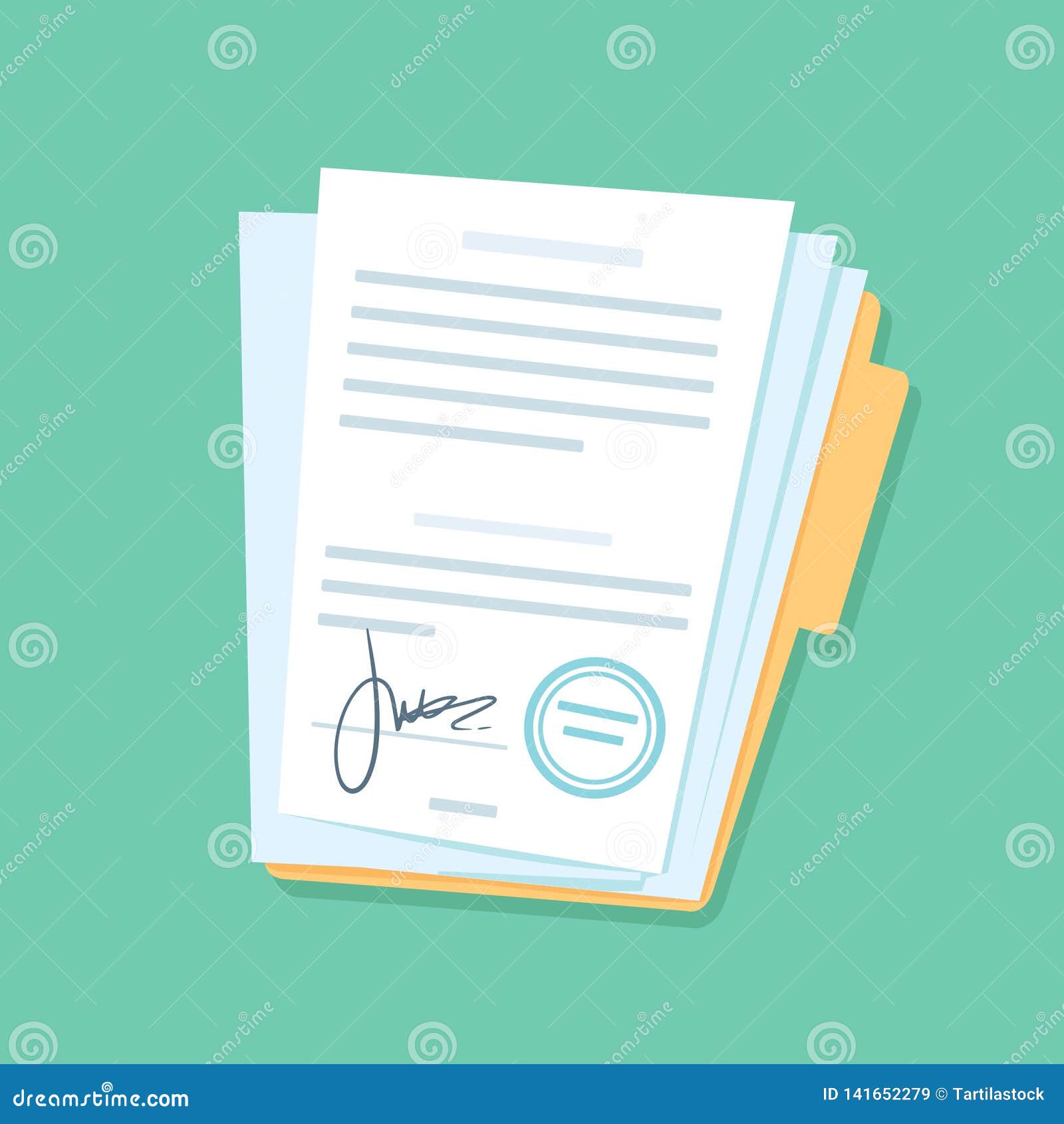 Signed Paper Documents. Manual Signature on Important Office Papers ...