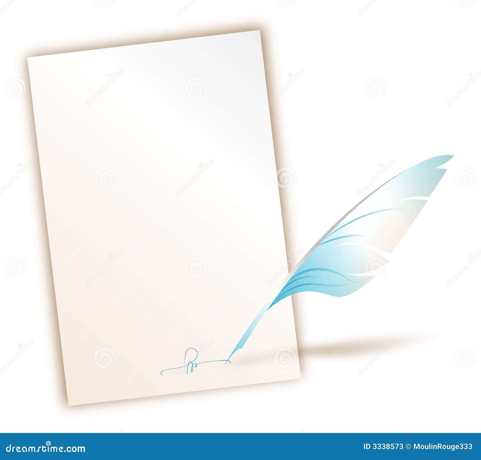 Signed Paper and Feather Pen Stock Vector - Illustration of sand, desk ...