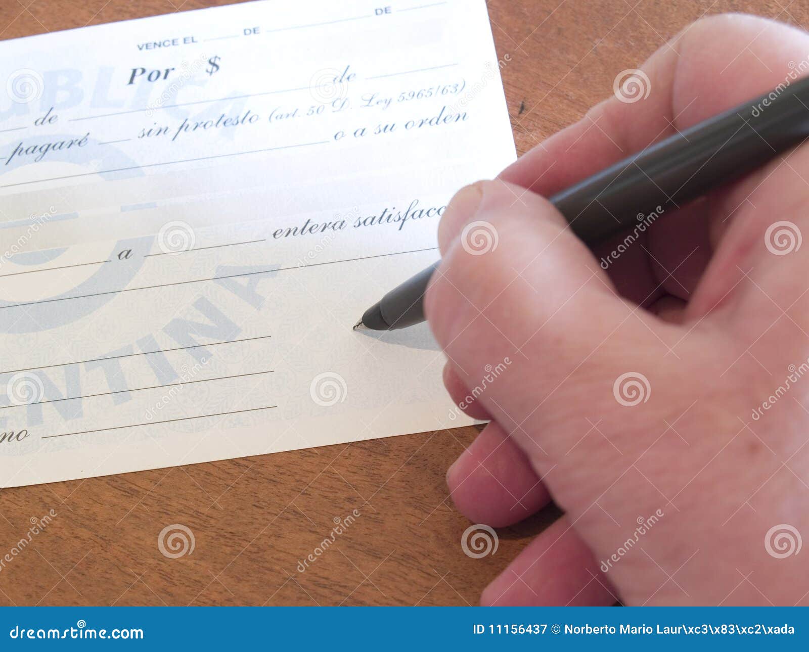 Signed promissory note stock image. Image of signature - 11156437