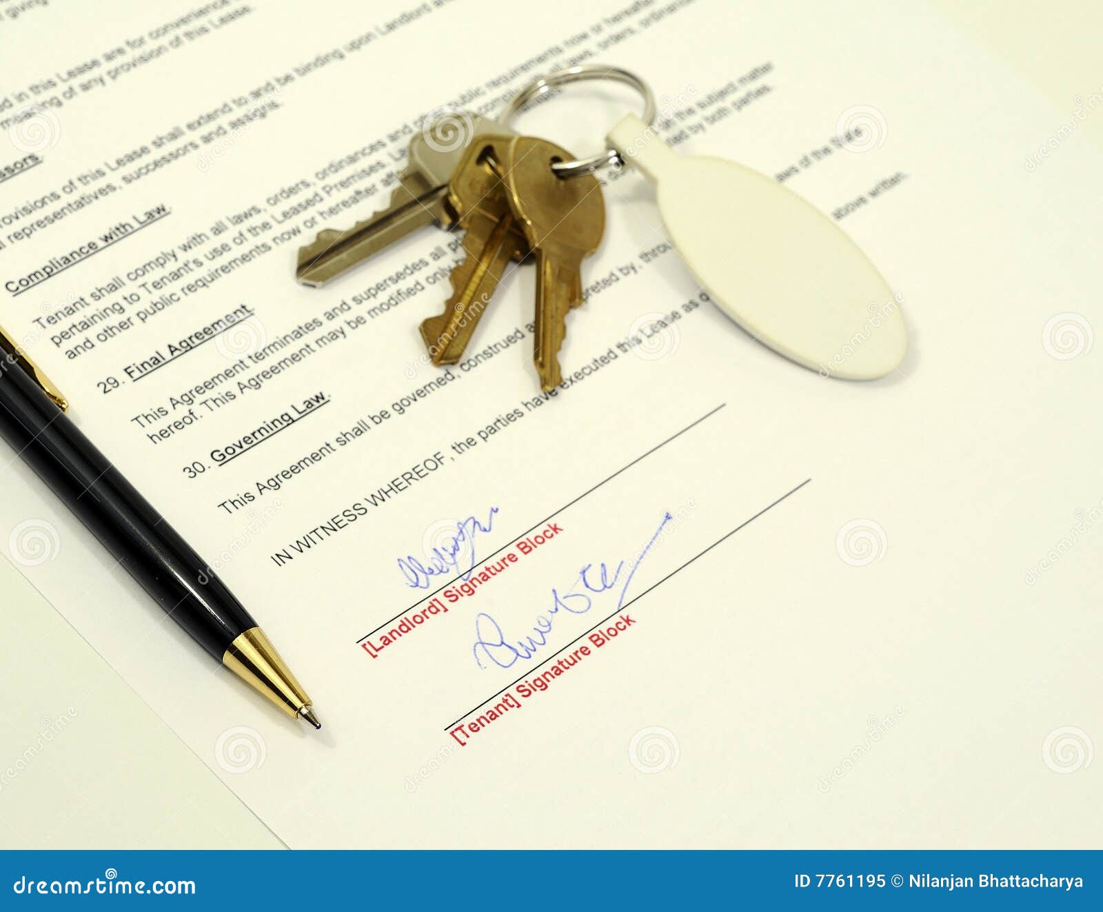 Signed Rental Application Document Stock Image - Image of papers, rent ...