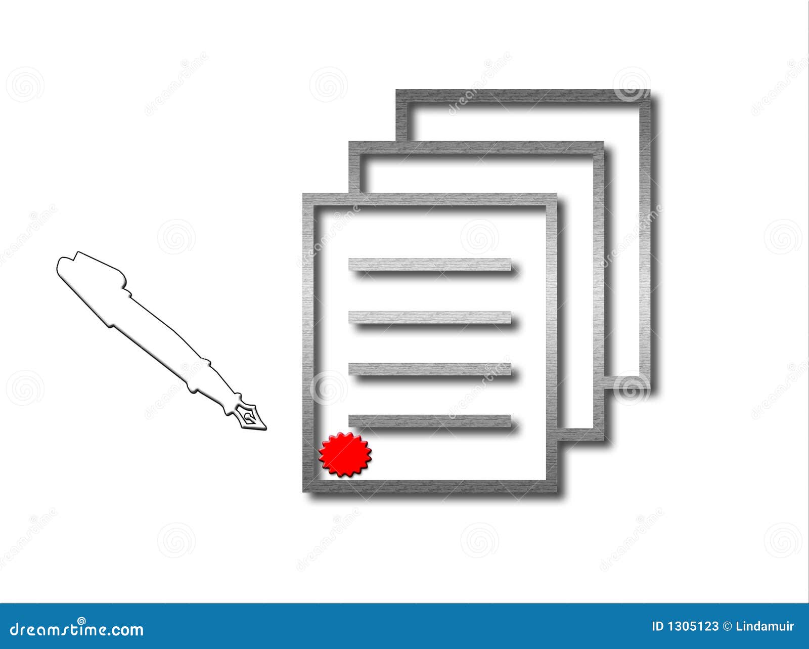 Signed and Sealed Document stock illustration. Illustration of deal ...