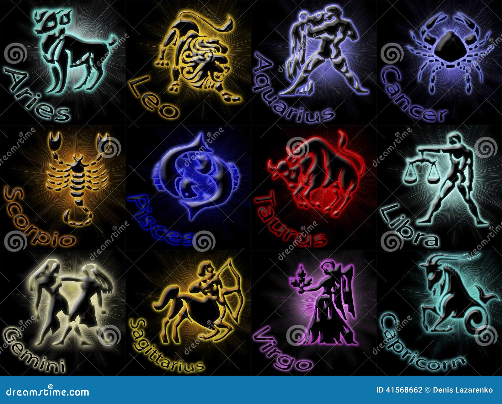 Signes cardinaux illustration stock. Illustration du astrologie - 41568662