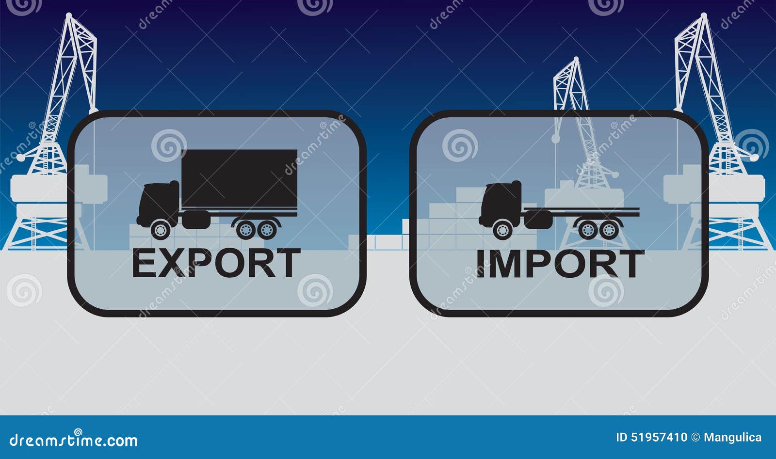 Signes D'importation D'exportation, Symboles Illustration de Vecteur ...