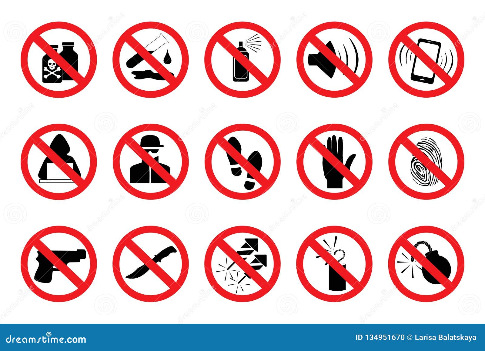 Signes D'interdiction E Vecteur Illustration de Vecteur - Illustration ...