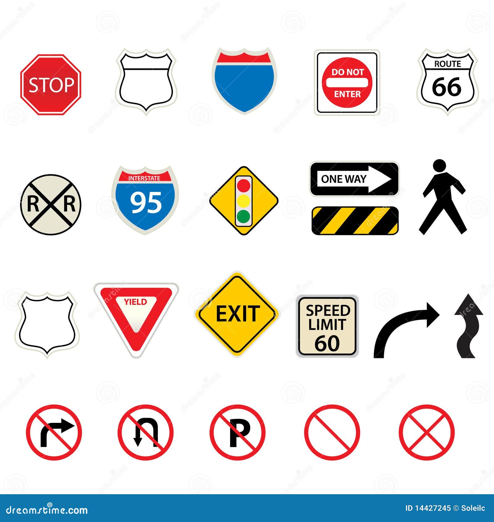 Signes De Circulation Et De Route Illustration de Vecteur ...