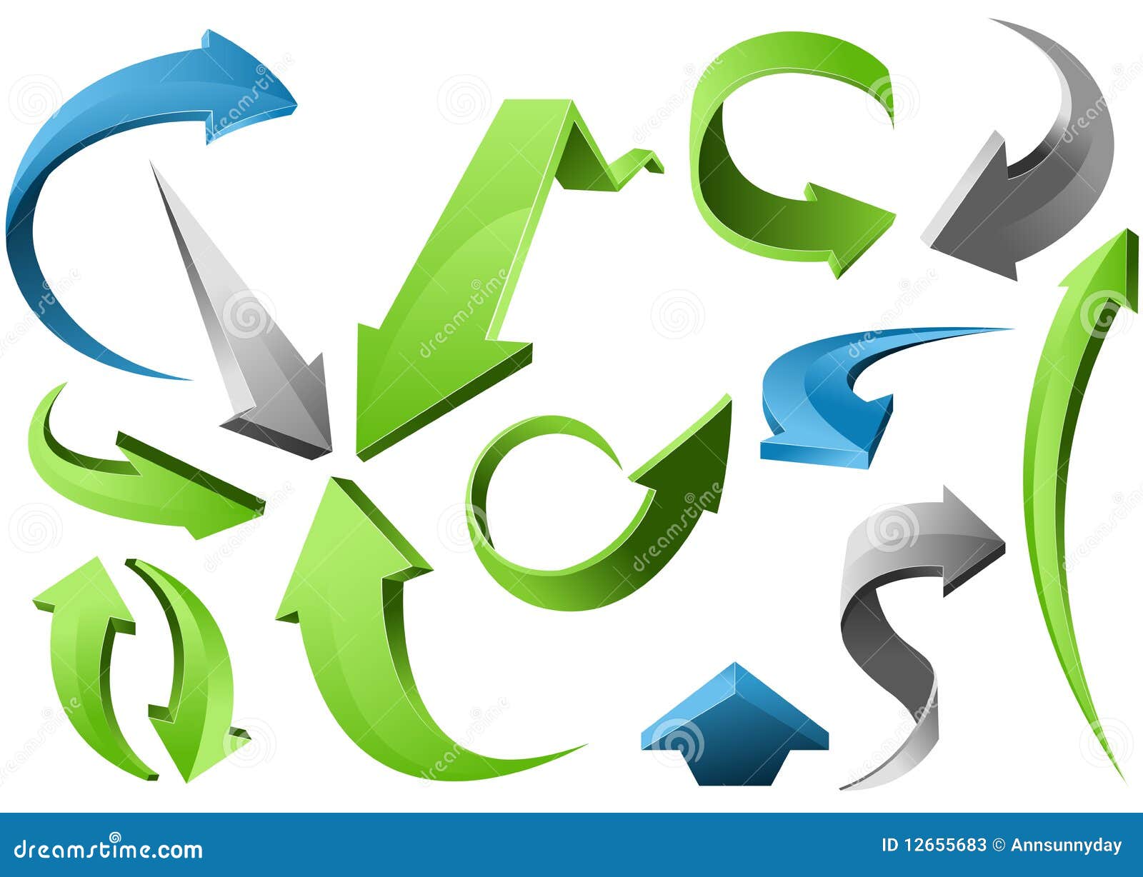 Signes de la flèche 3D illustration de vecteur. Illustration du ...