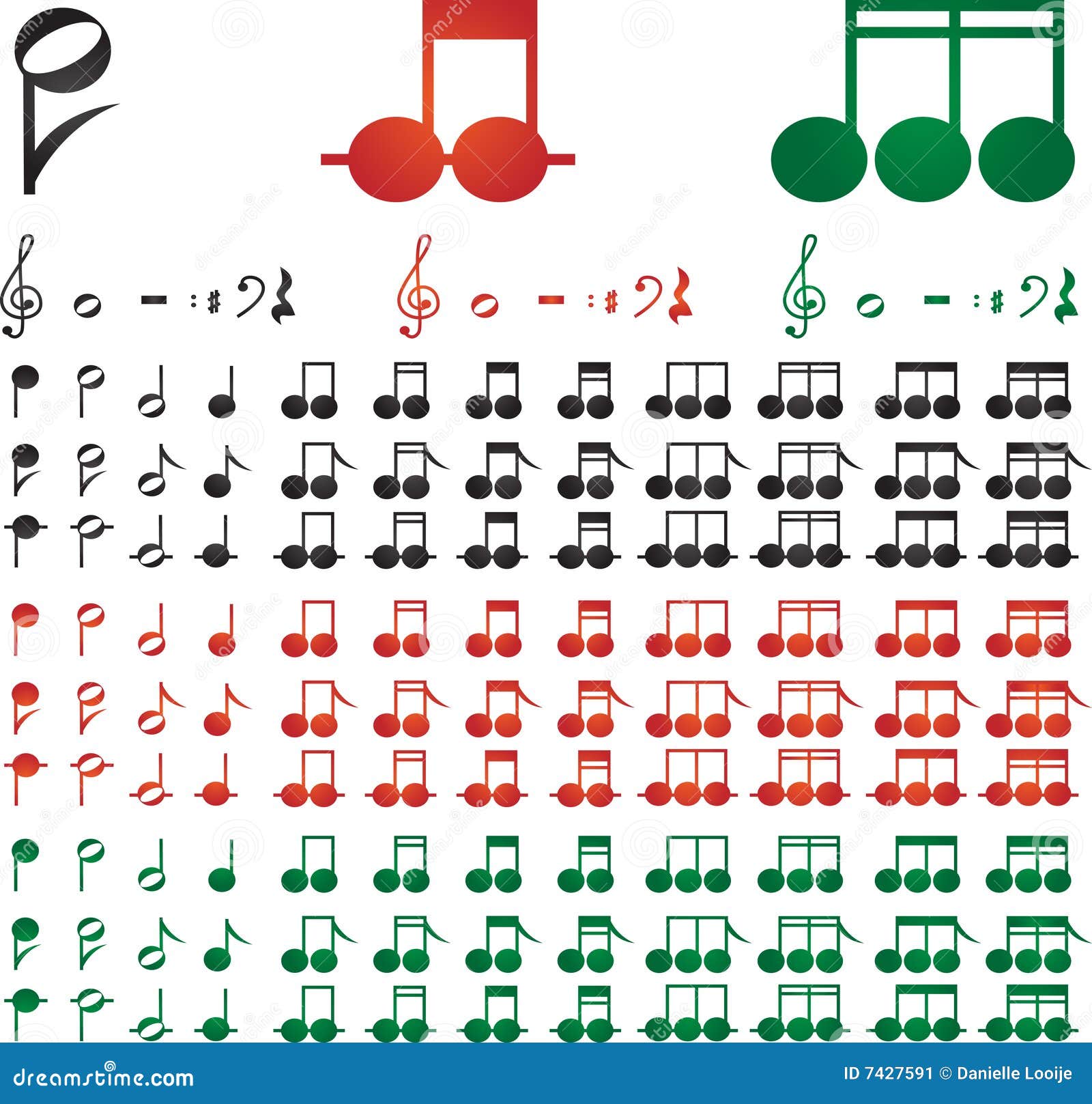 Signes de musique illustration de vecteur. Illustration du huitième ...