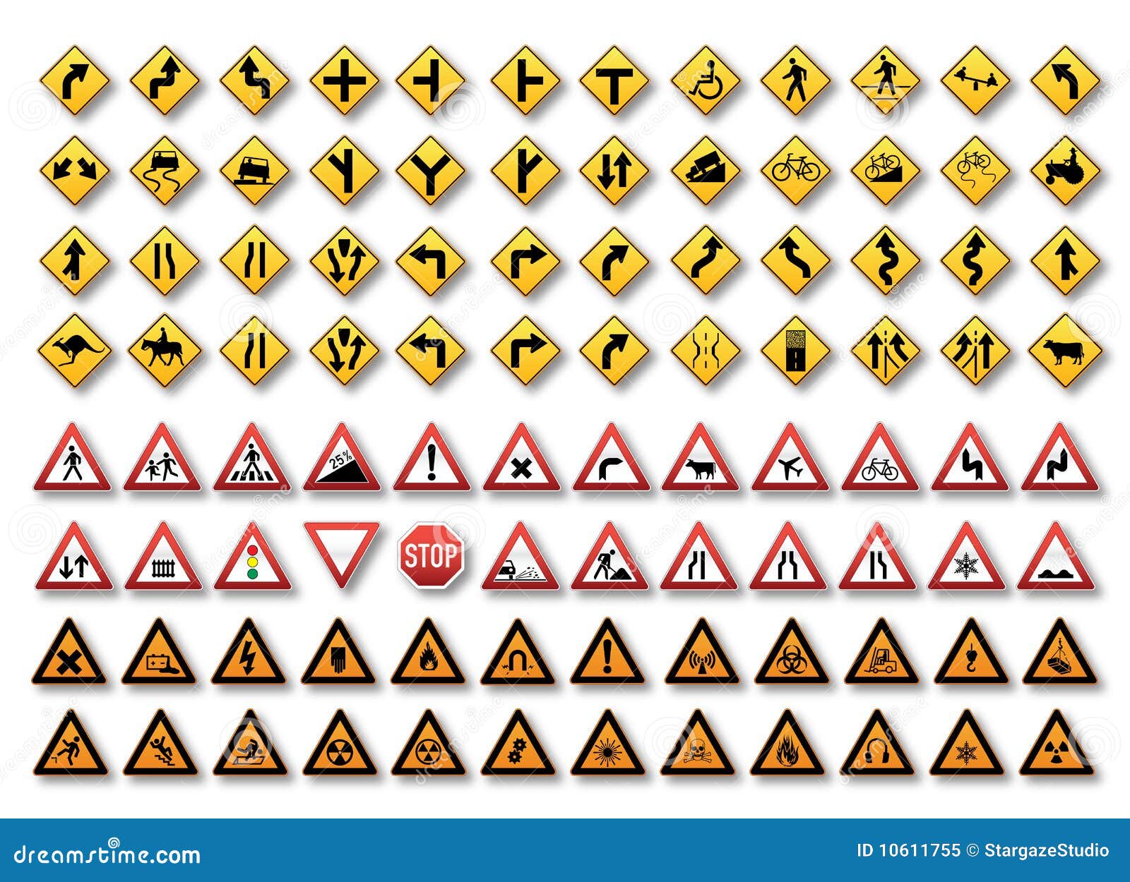 Signes de route illustration stock. Illustration du construction - 10611755