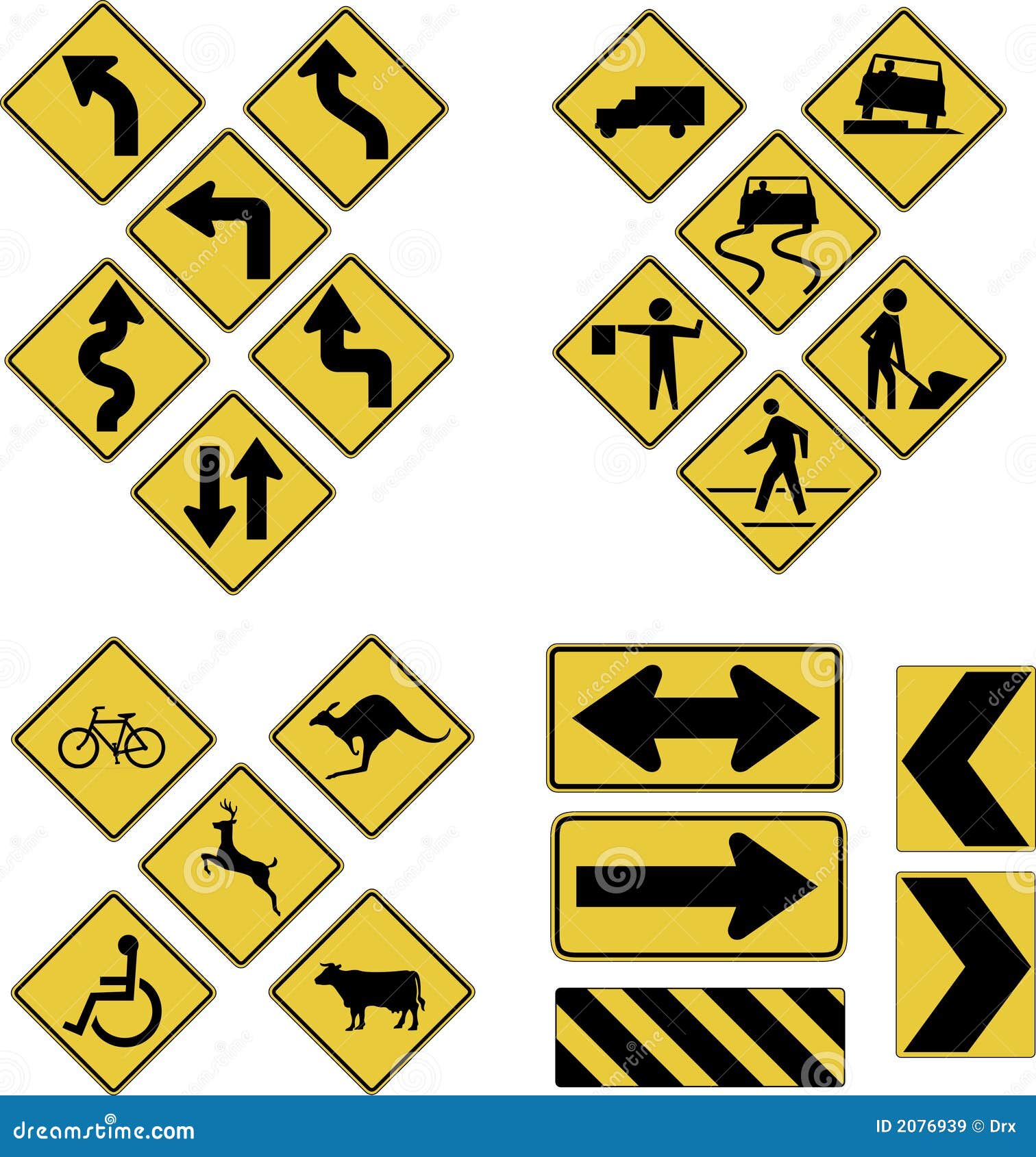 Signes de route illustration stock. Illustration du devant - 2076939