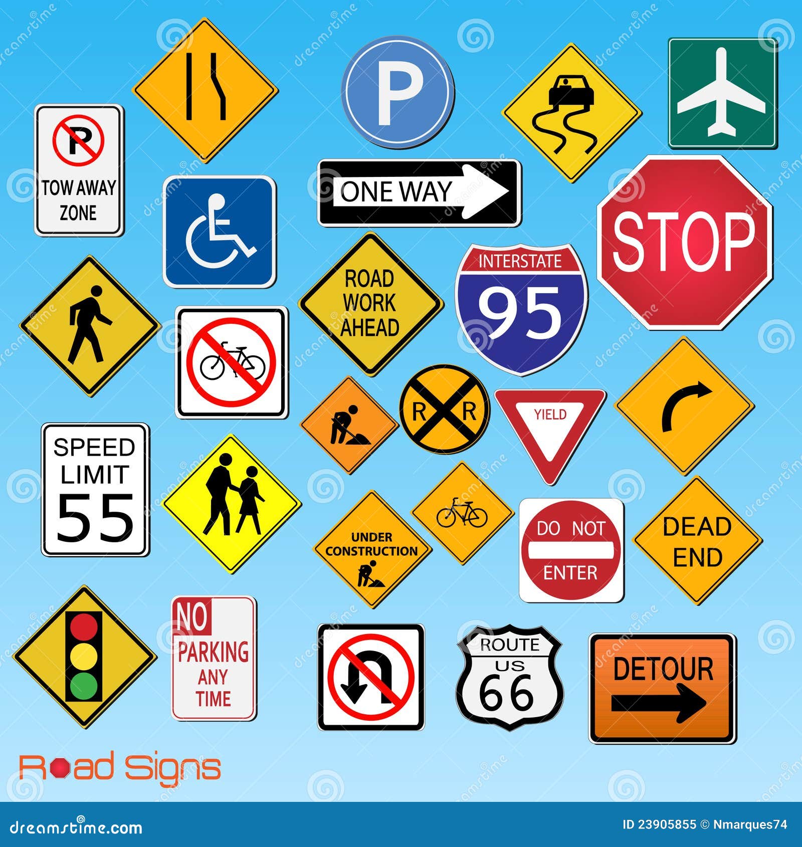 Signes de route illustration de vecteur. Illustration du lettres - 23905855