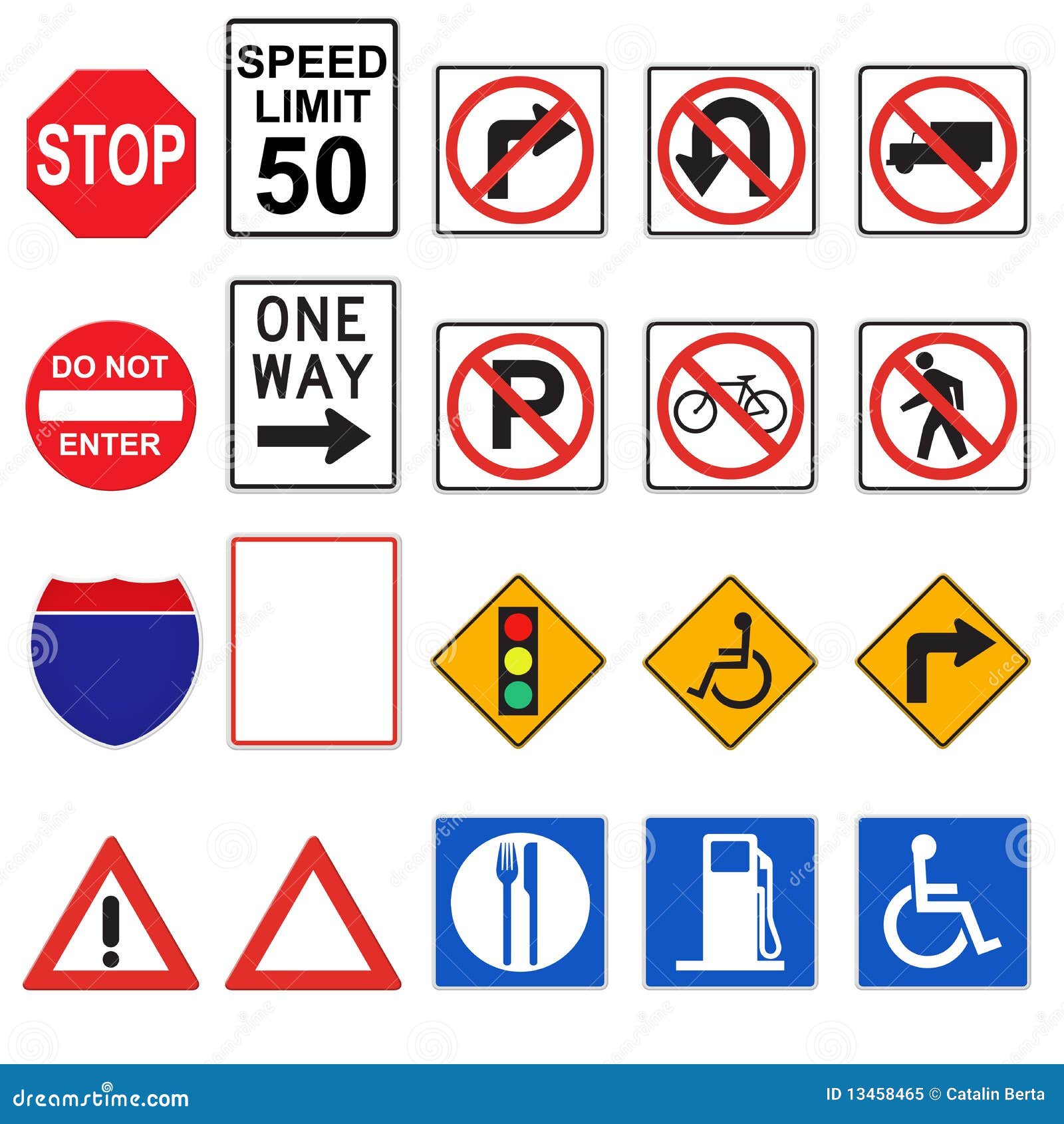 Signes De Route 3D (avant Visualisé) Illustration Stock - Illustration ...