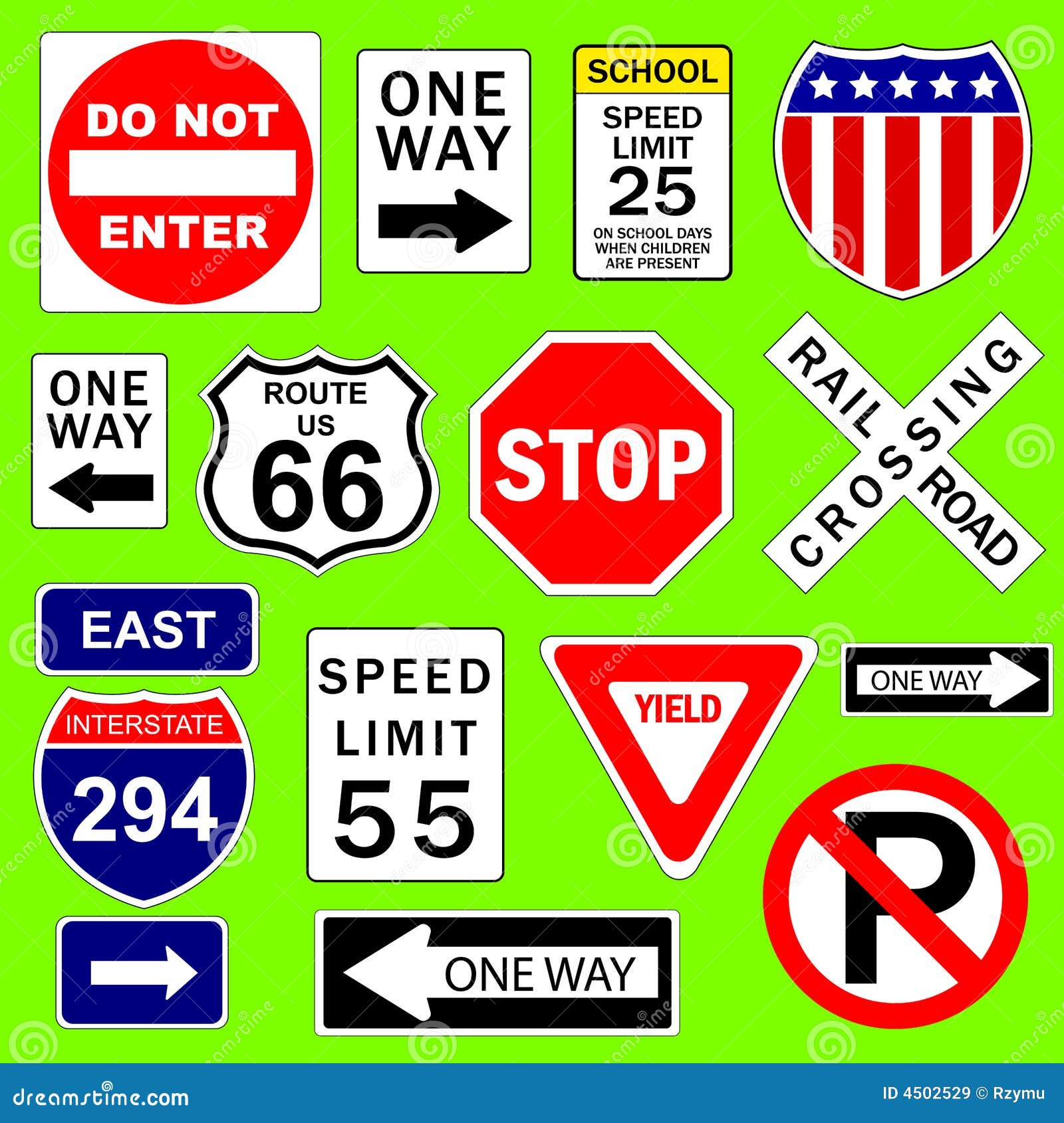 Signes de route illustration de vecteur. Illustration du flèche - 4502529