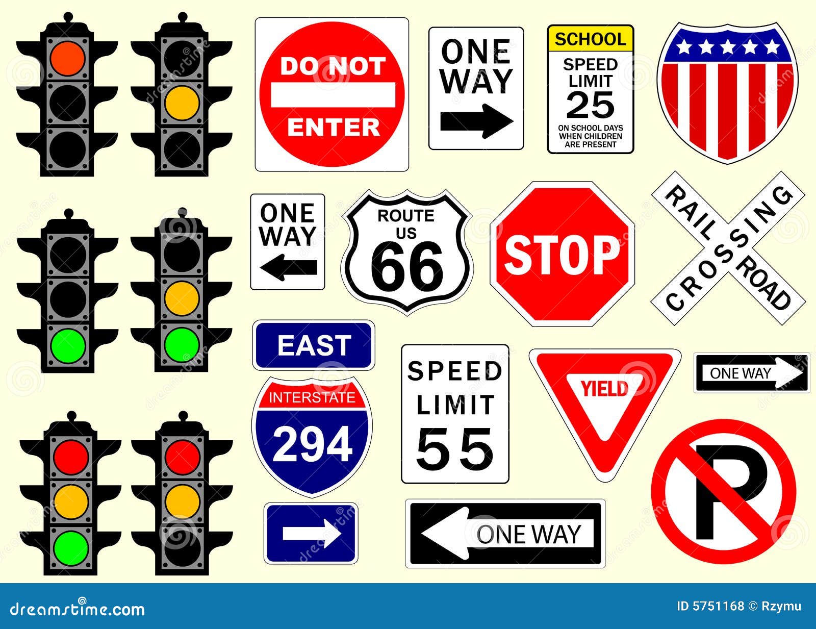 Signes de route illustration de vecteur. Illustration du sécurité - 5751168