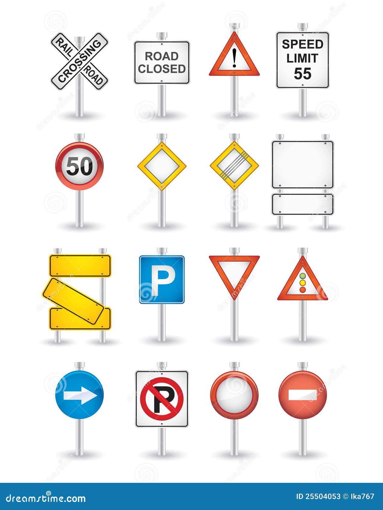 Signes De Route De Danger Réglés Illustration de Vecteur - Illustration ...