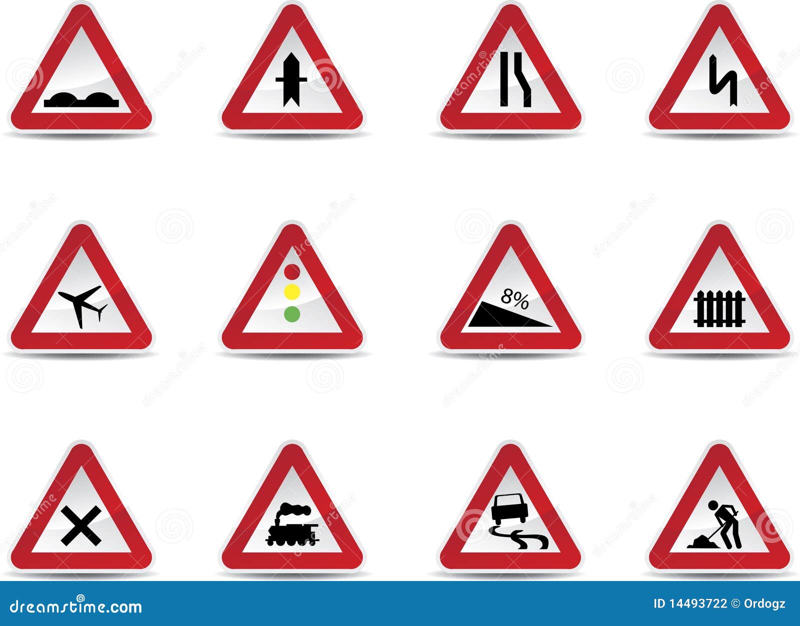 Signes de route réglés illustration de vecteur. Illustration du ...