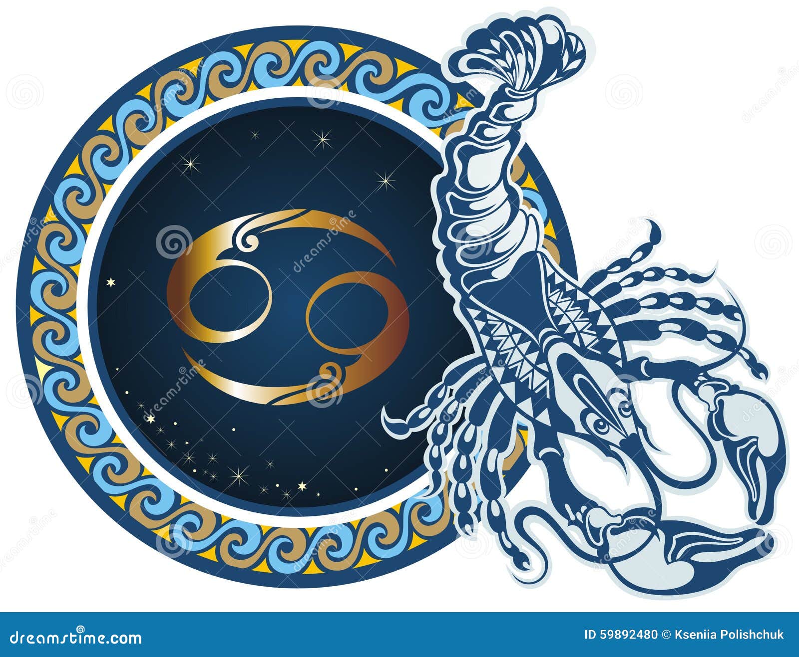 Signes De Zodiaque - Cancer Illustration de Vecteur - Illustration du ...