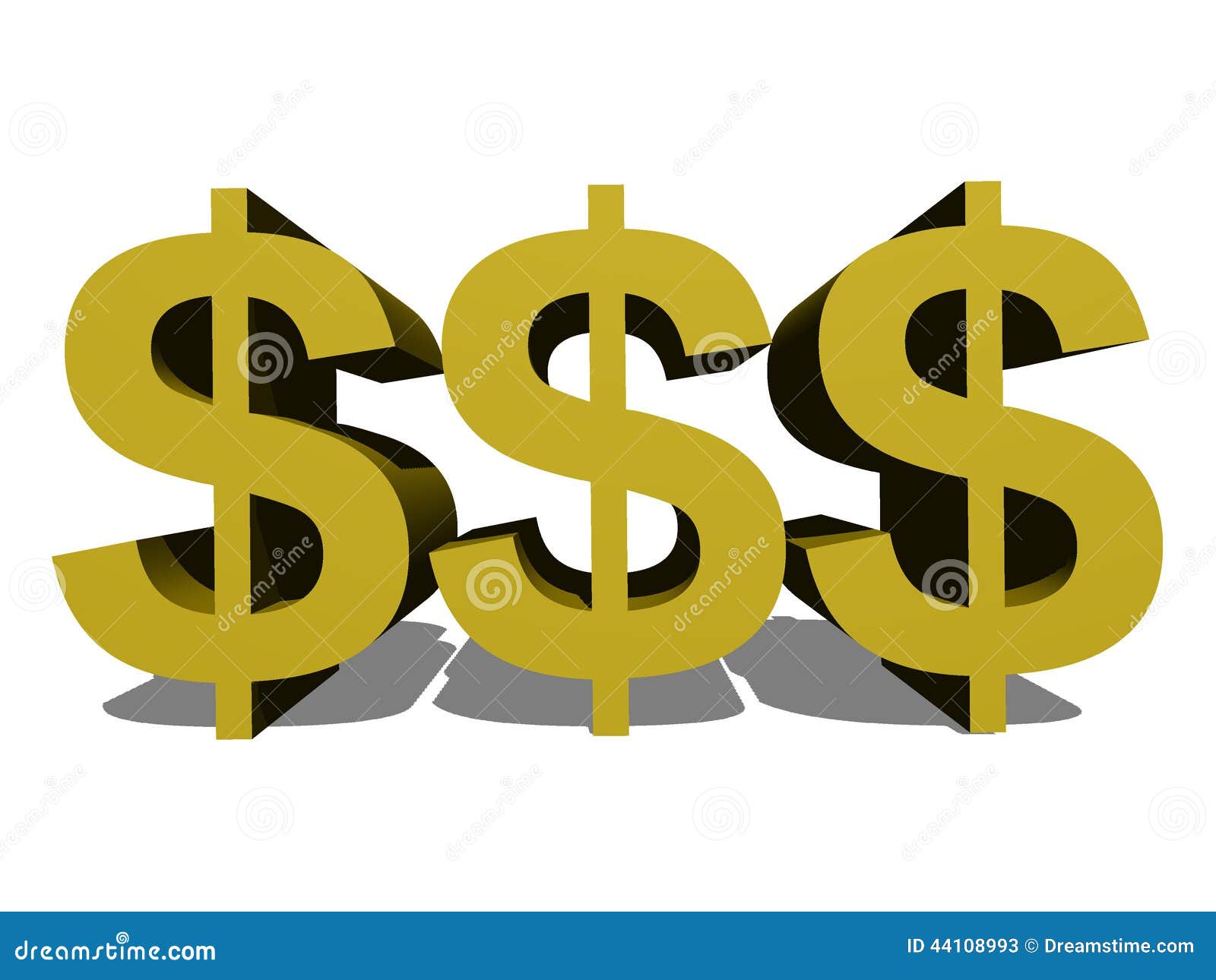 Signes du dollar 3D illustration stock. Illustration du riche - 44108993