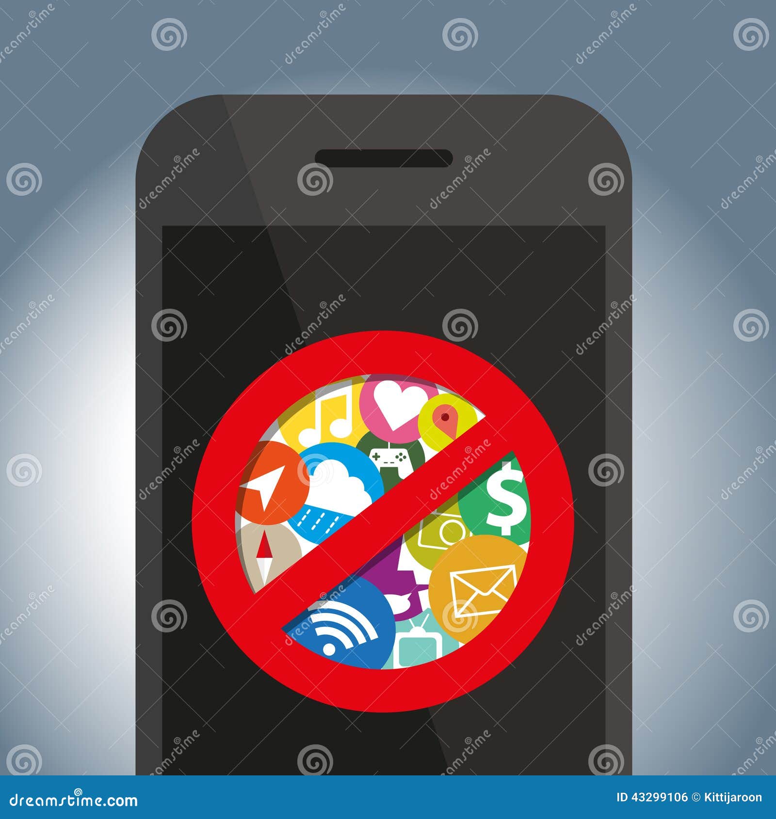 Signes Icon Do Not Use On Mobile Phone Vector Illustration ...