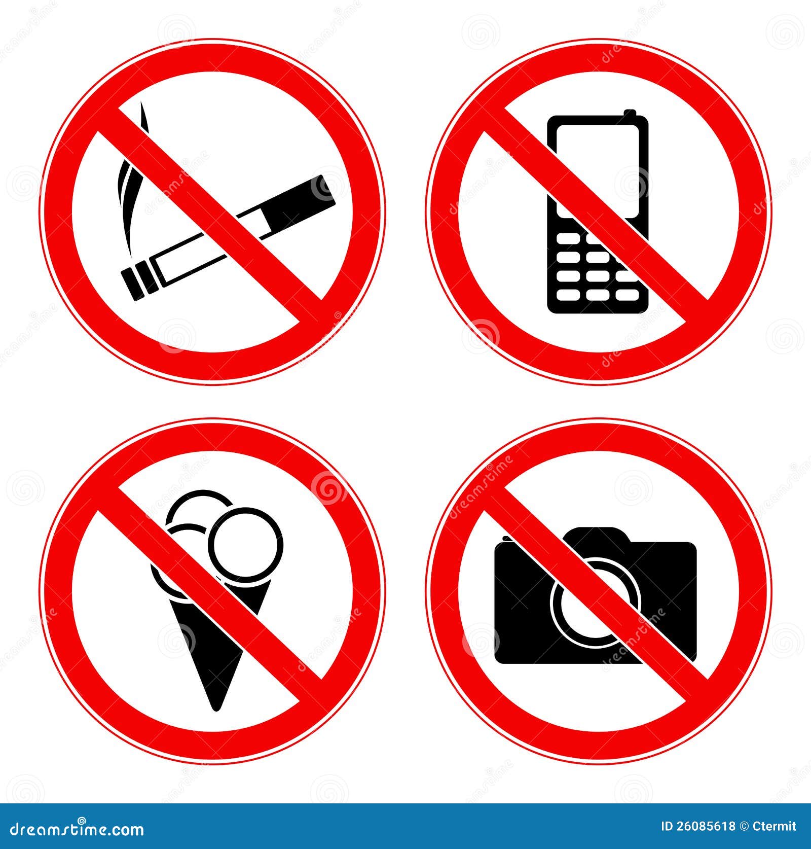 Signes interdits illustration de vecteur. Illustration du attention ...