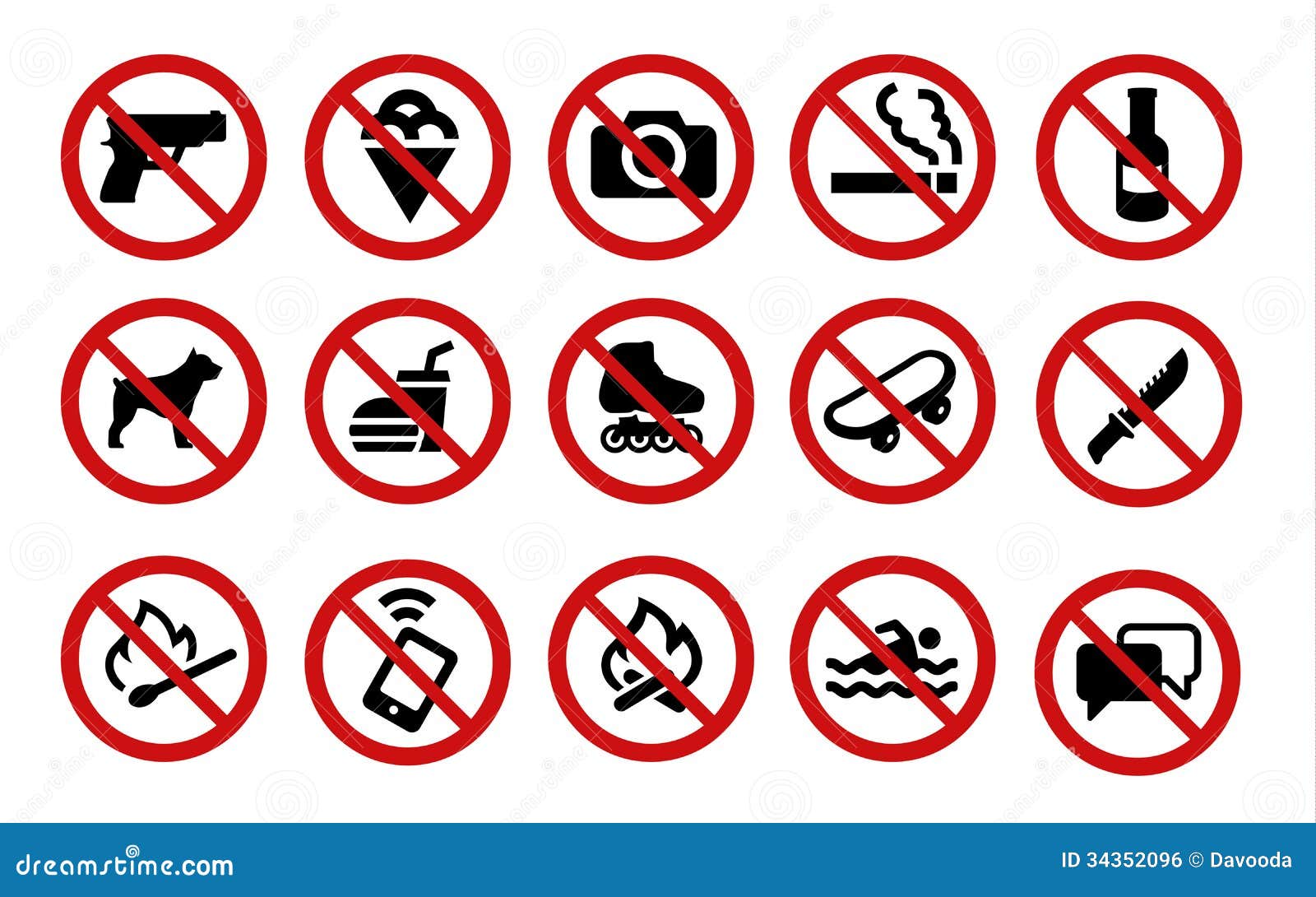 Signes interdits illustration de vecteur. Illustration du téléphone ...