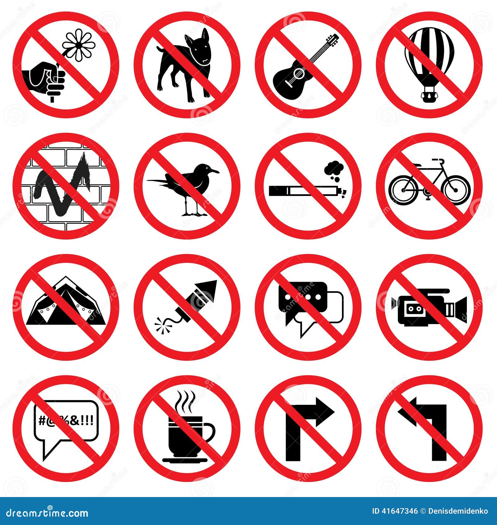 Signes interdits illustration de vecteur. Illustration du pictogramme ...