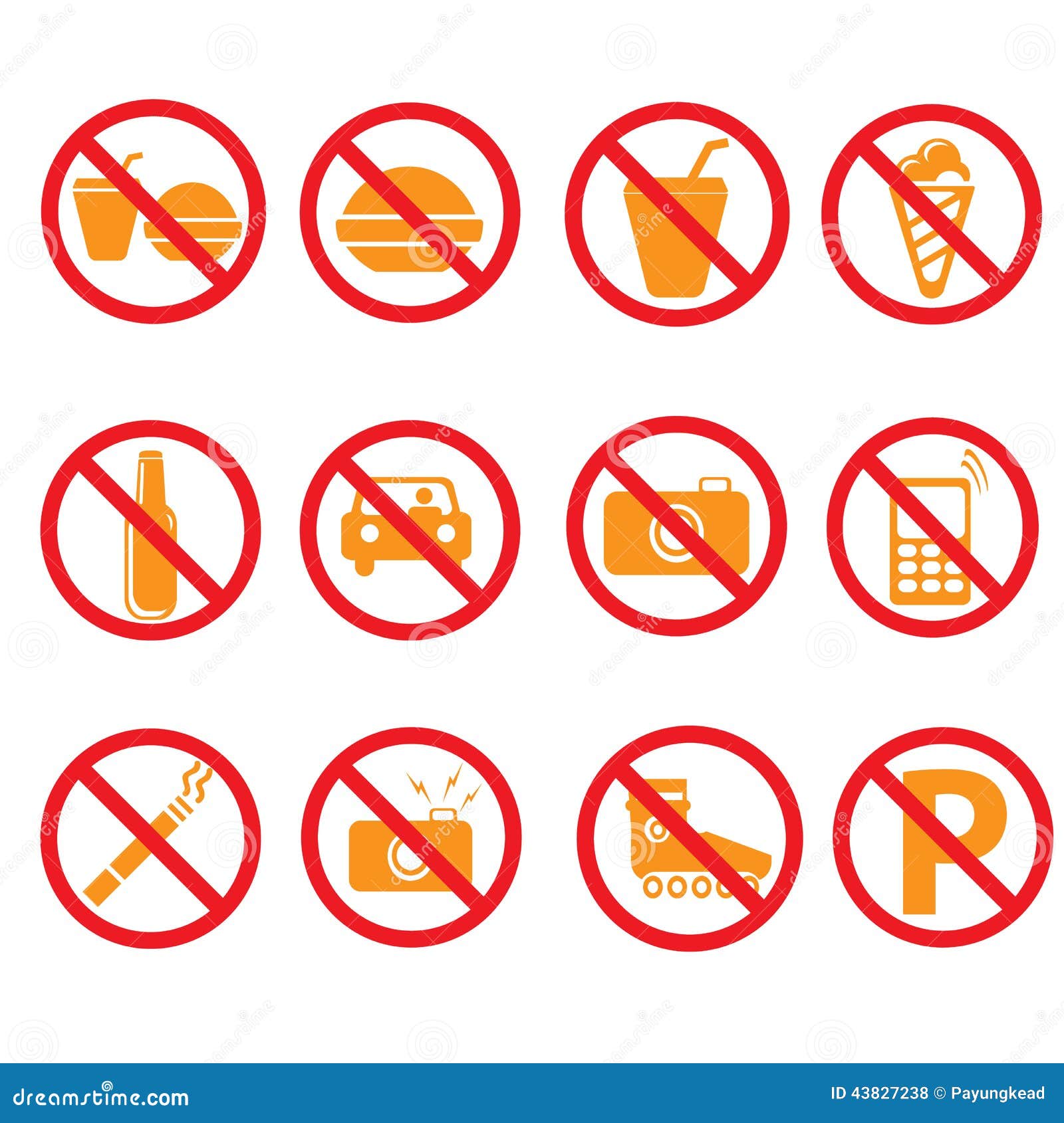 Signes Interdits D'ensemble De Symboles, Illustration de Vecteur ...