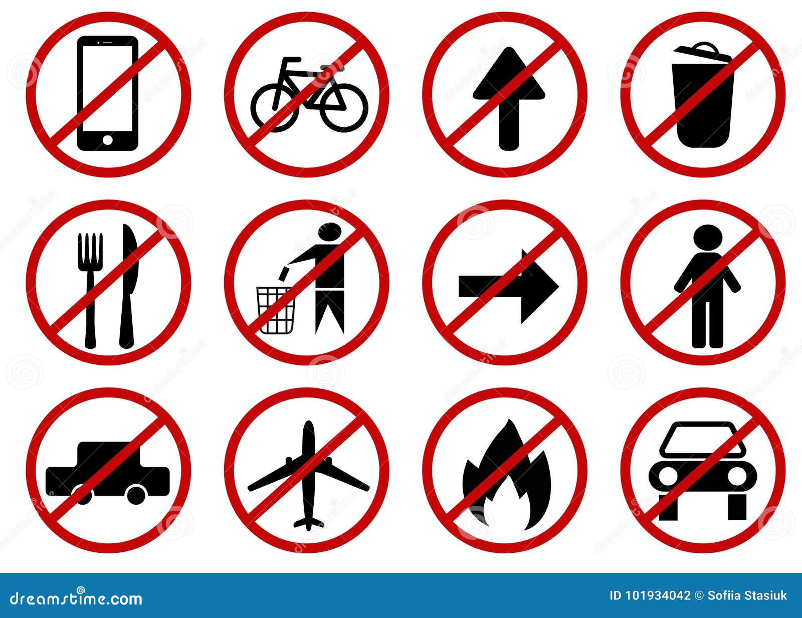 Signes Interdits De Vecteur Illustration de Vecteur - Illustration du ...